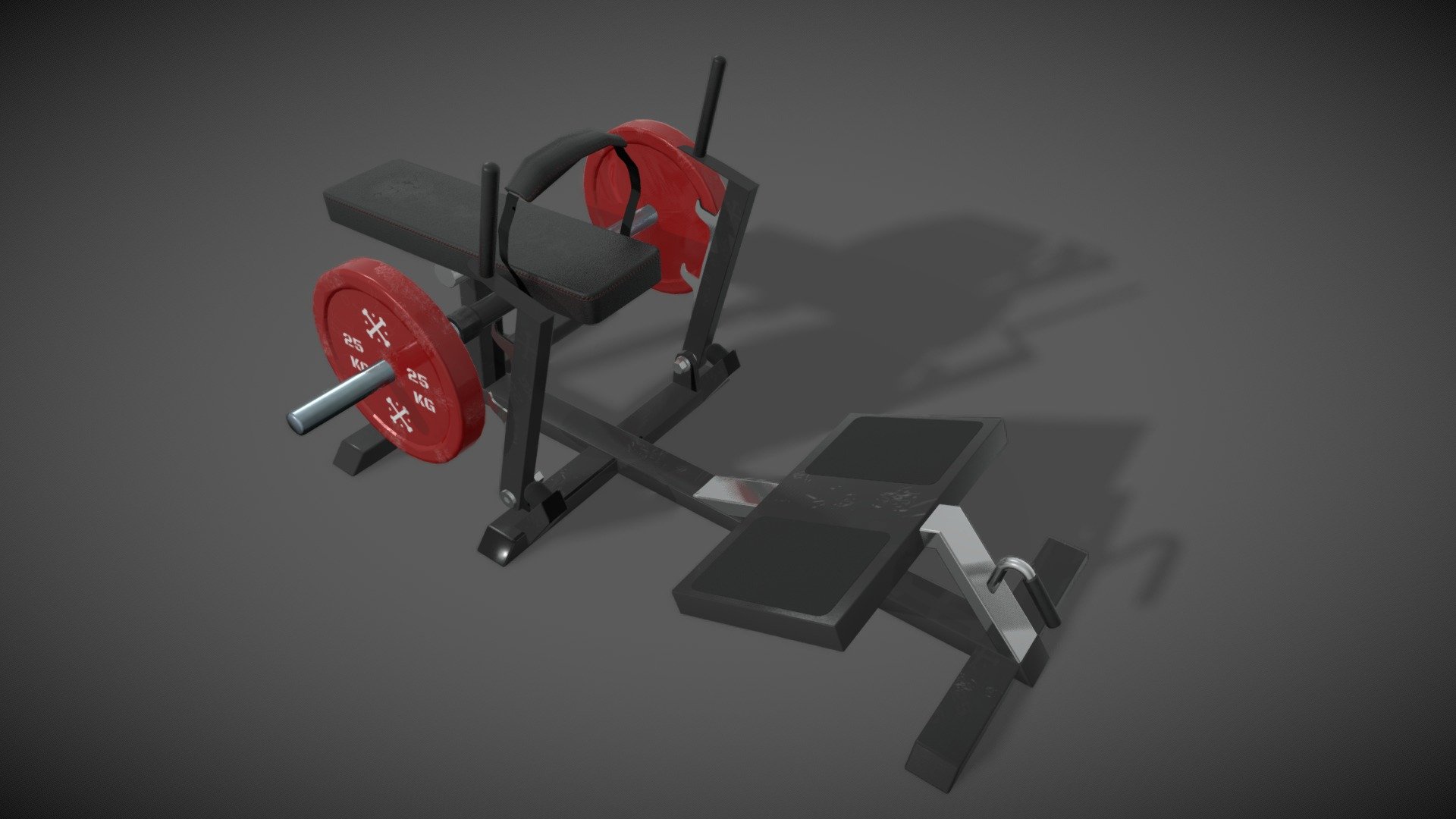 Hip Thrust Glute Drive Machine - Plate Loaded - 3D model by Mike - 3D Muscle Model ...