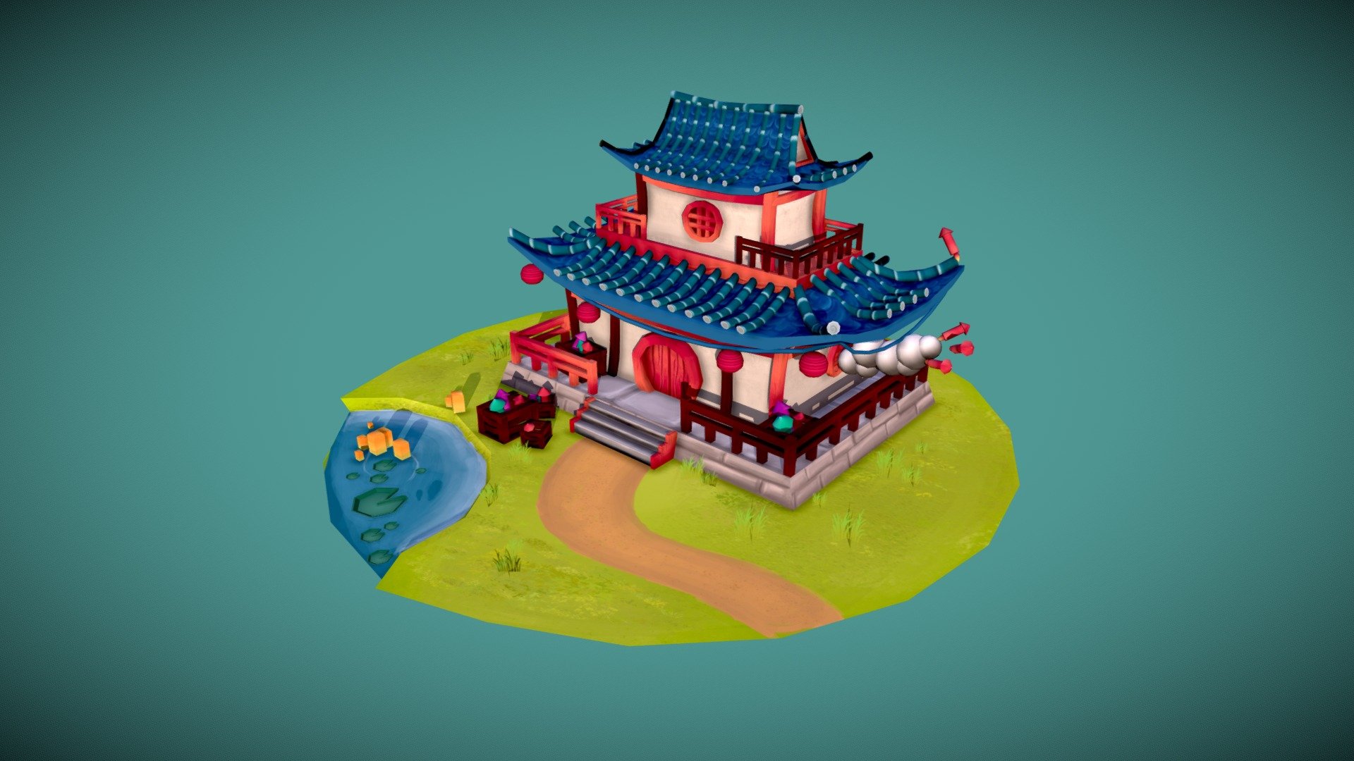 Ancient Chinese fireworks shop - 3D model by JJ (@duskfox) [24a4bf3 ...