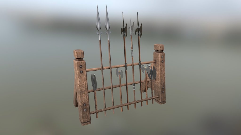 Weapons & Rack - 3D model by cdoubart [24b315a] - Sketchfab