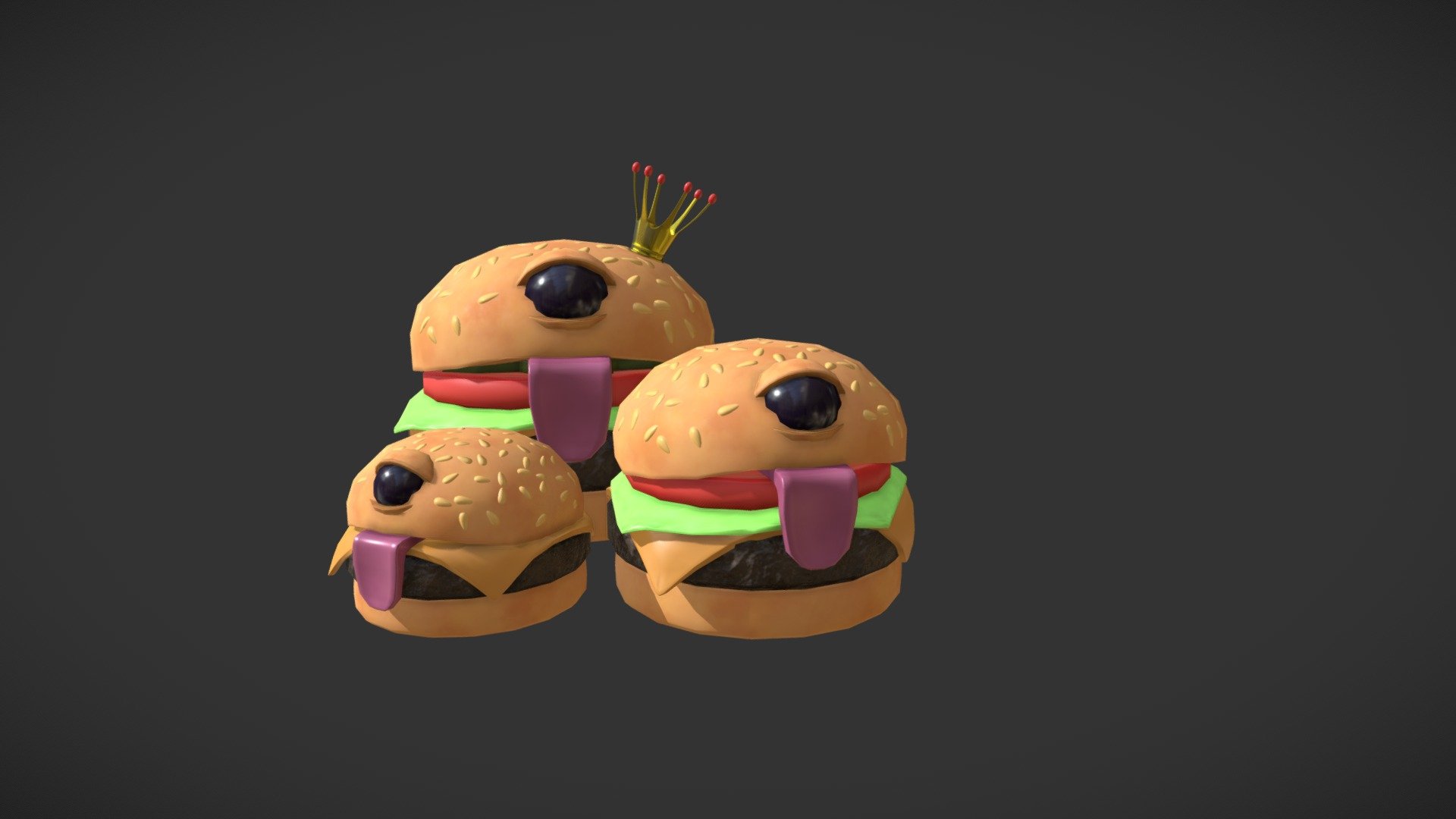 Monster Burger Family - 3D model by Harley Rogers (@h_rogers) [24be8b1 ...