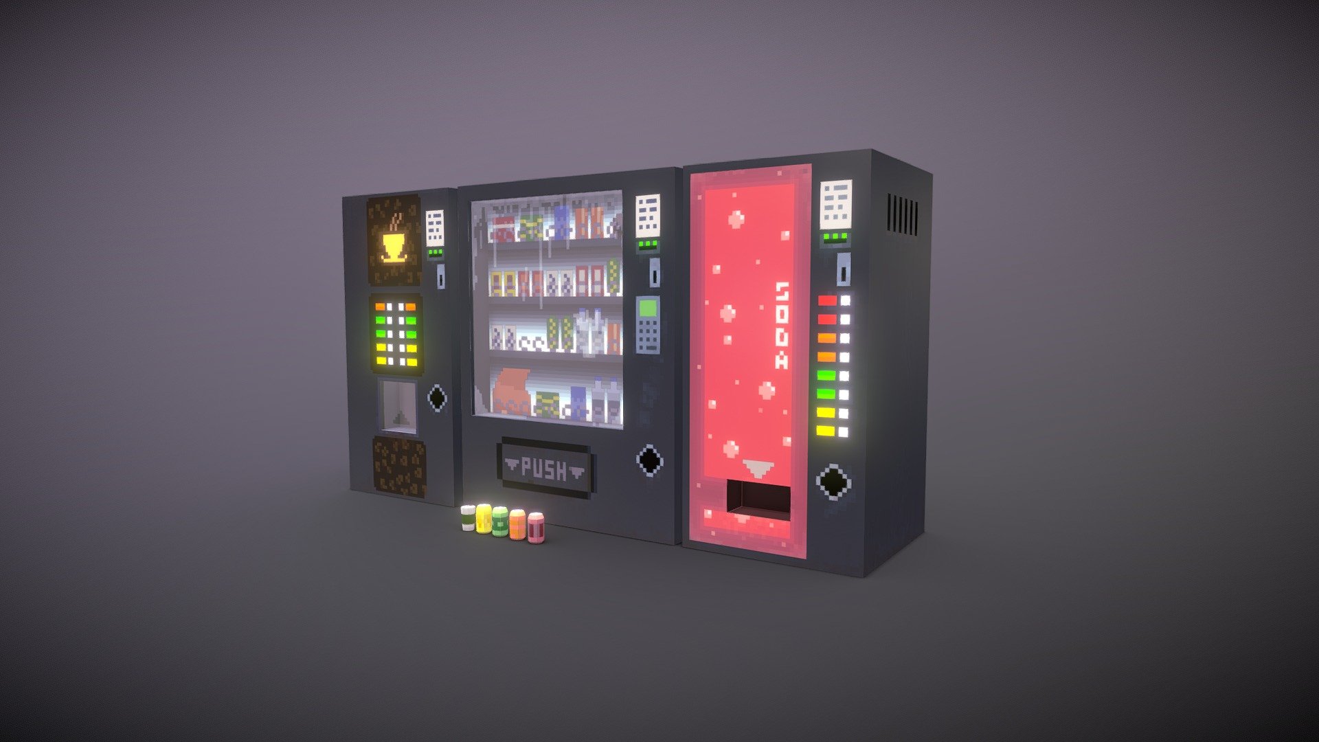 Vending Machines - Lowpoly 3D Pixel Art Pack - Download Free 3D model by F_____ Up Design (@f_up ...