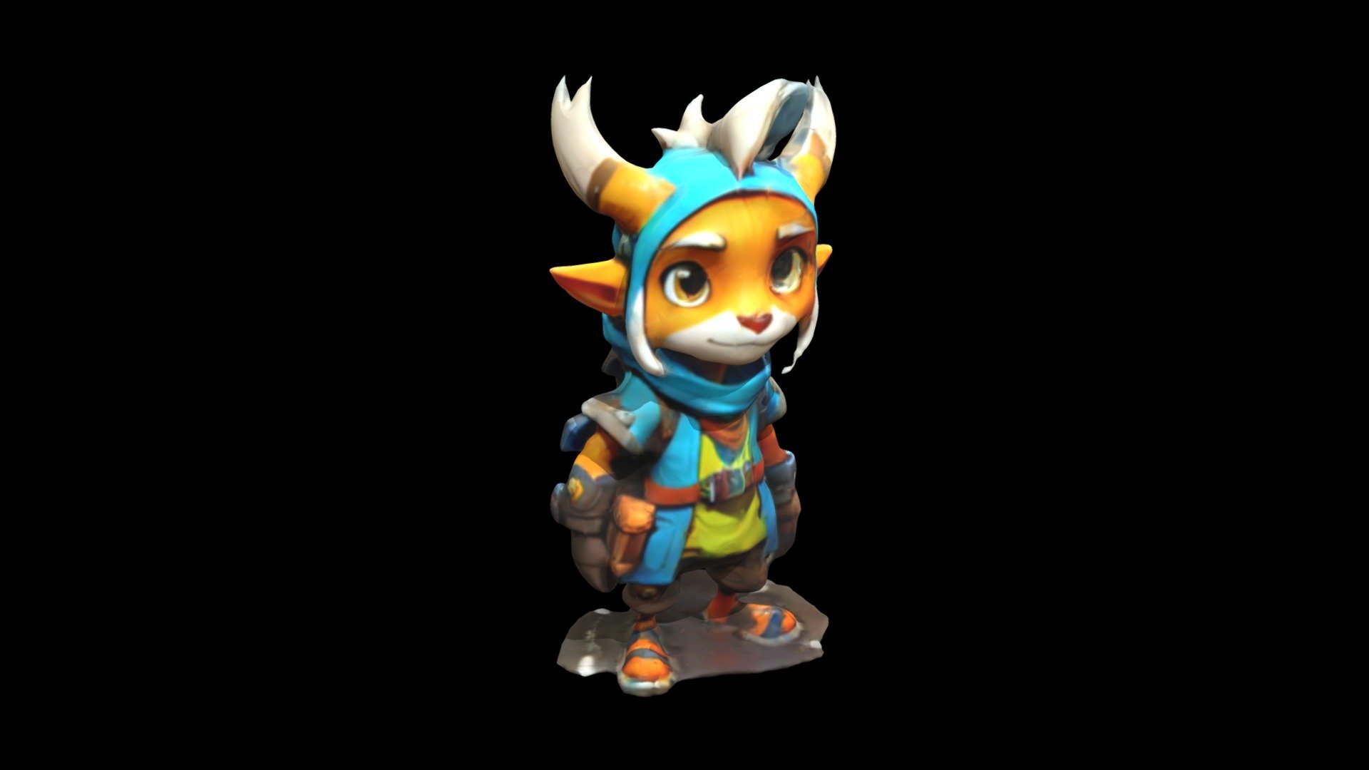 a cartoon character is wearing a blue jacket - Download Free 3D model ...