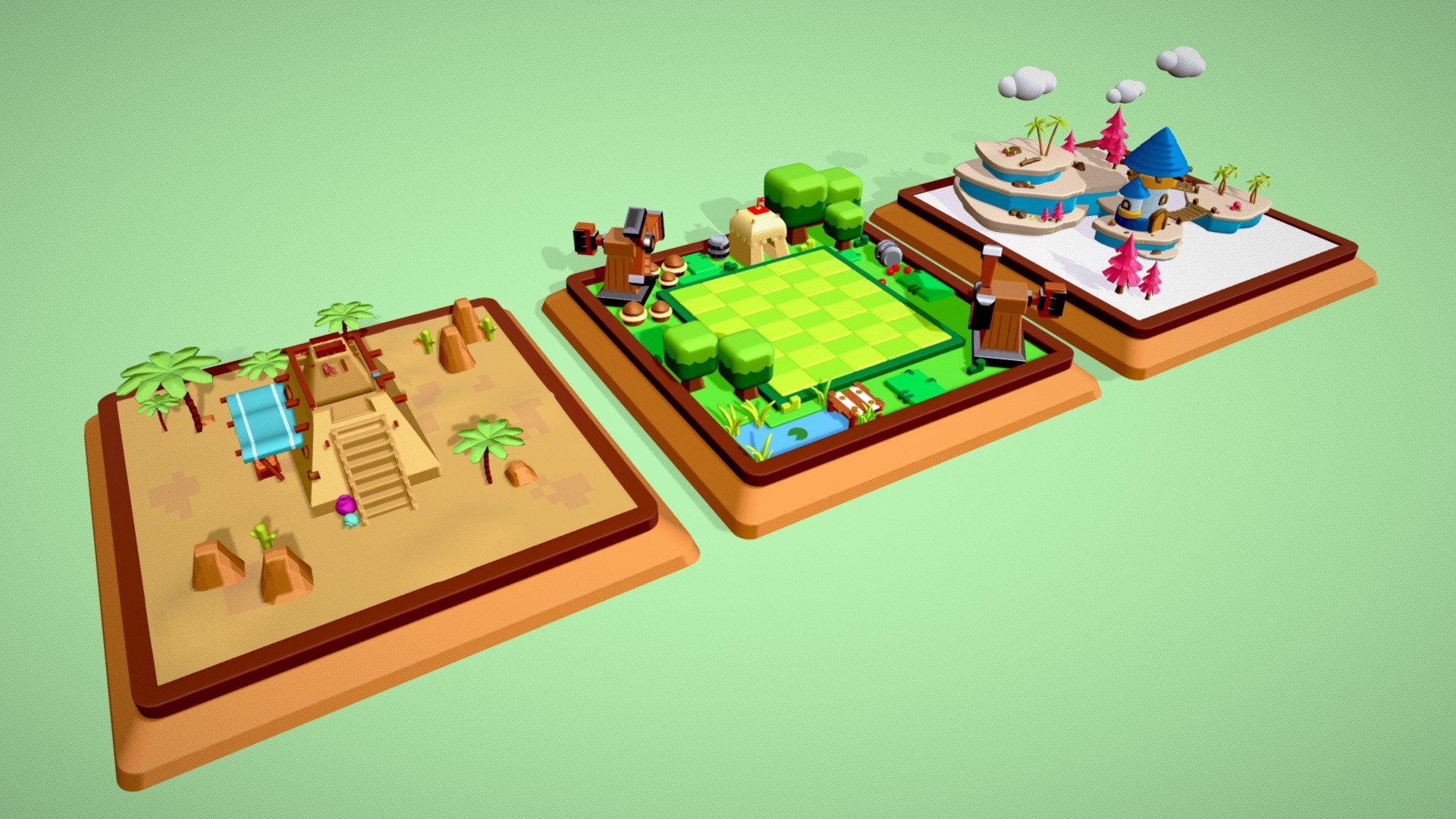 Game Environments Combo Pack - 3 in 1 - Buy Royalty Free 3D model by ...