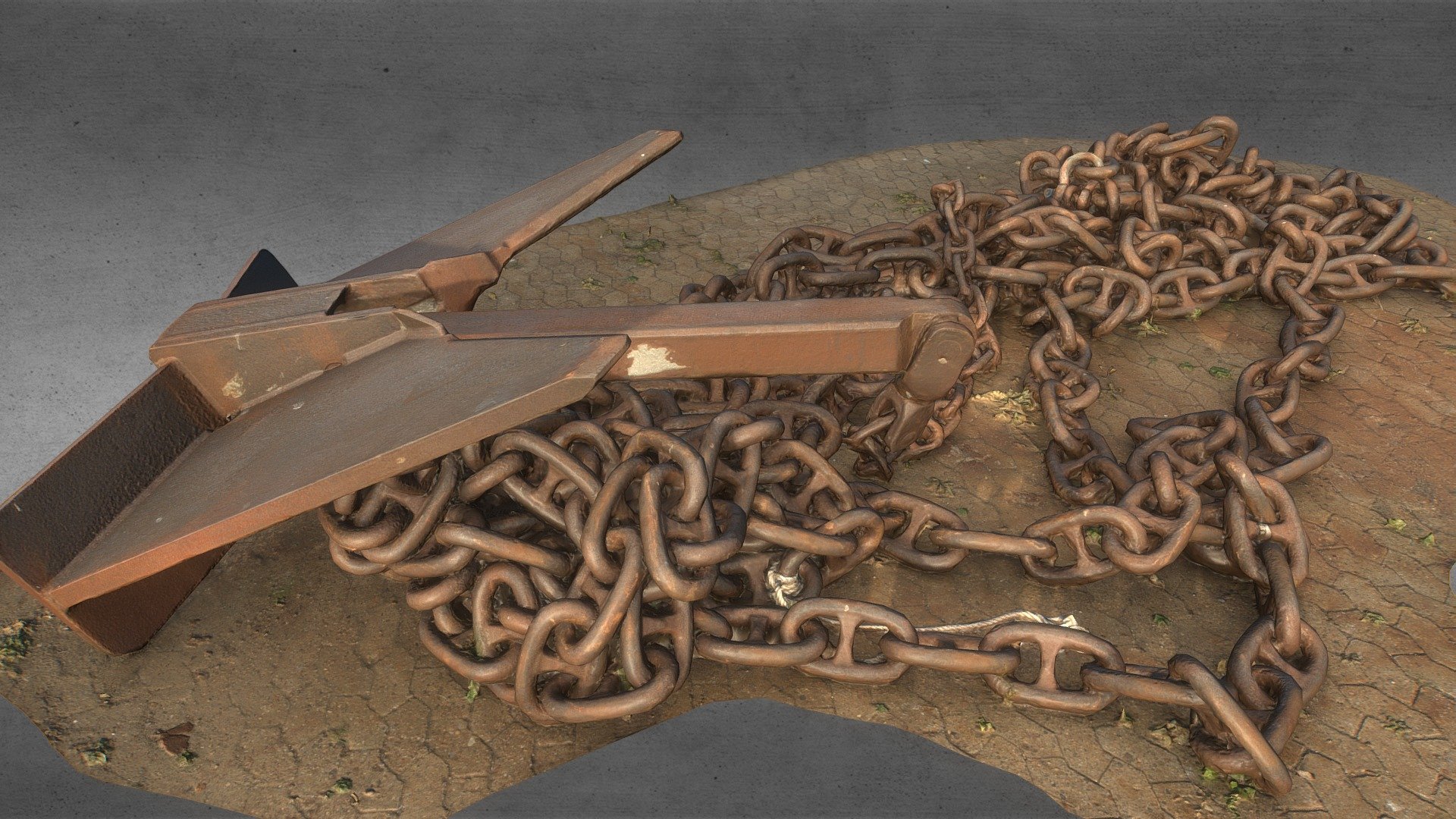 Big anchor and attached chains - Buy Royalty Free 3D model by Exploring ...