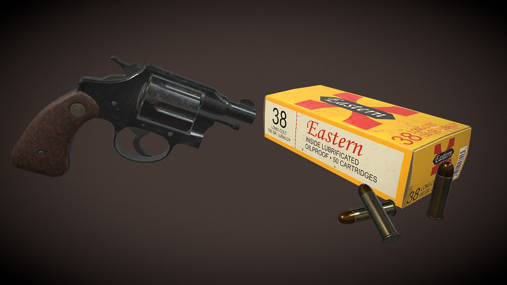 38 Pistol and Cartridge Case - Buy Royalty Free 3D model by oisougabo ...