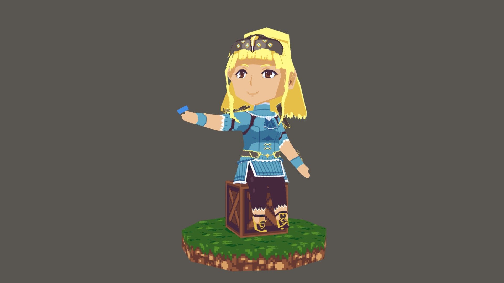 Claire - Lowpoly Pixelart - 3D model by Lyud (@LyudS) [24dd818] - Sketchfab