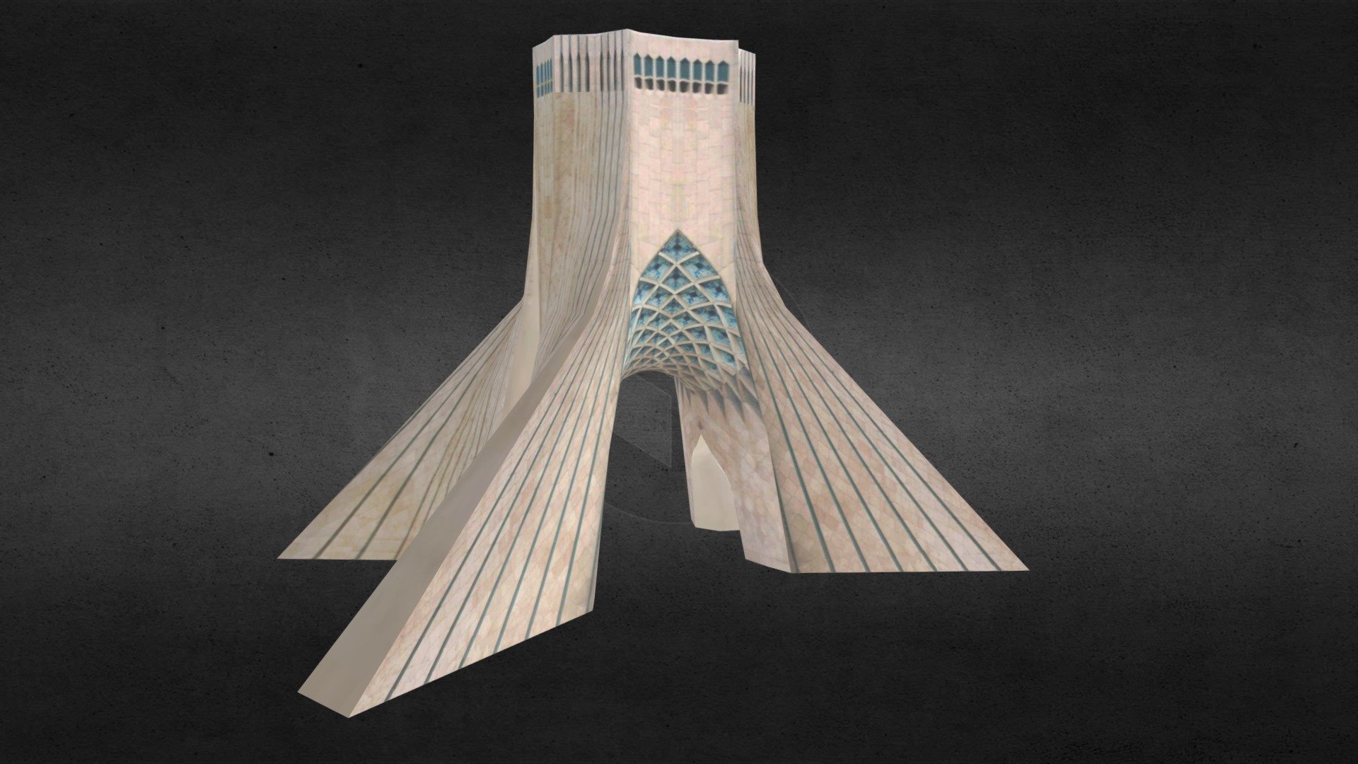 Low Poly Azadi Tower, Iran - 3D model by nuralam018 [24deb54] - Sketchfab