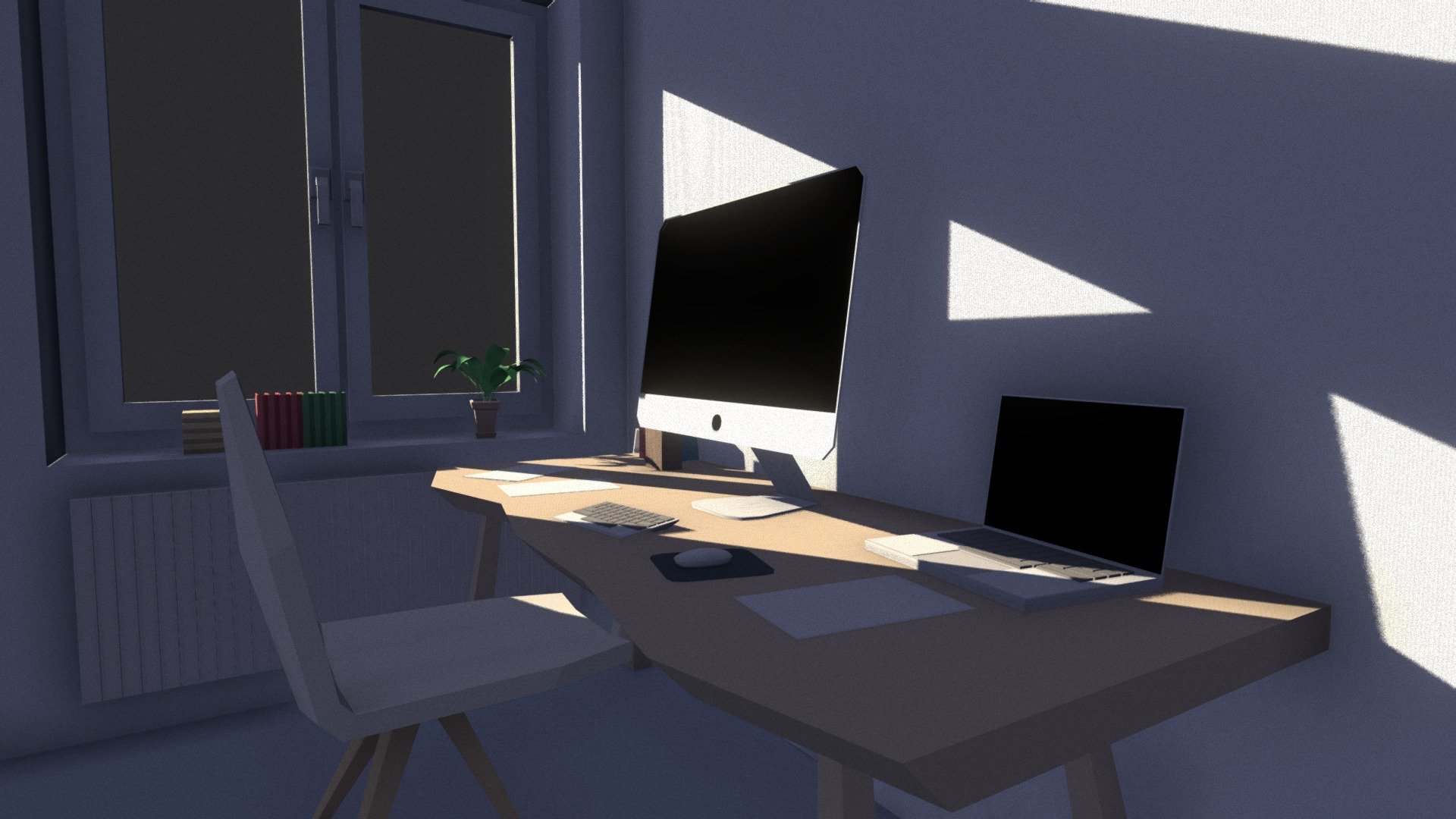Low Poly Office - 3D model by elbert.nathanaeltkg [24dede5] - Sketchfab
