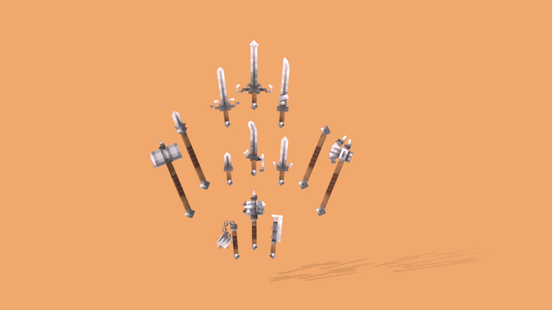 Steel Weapon Collection for Minecraft - 3D model by Kursze [24dff09 ...