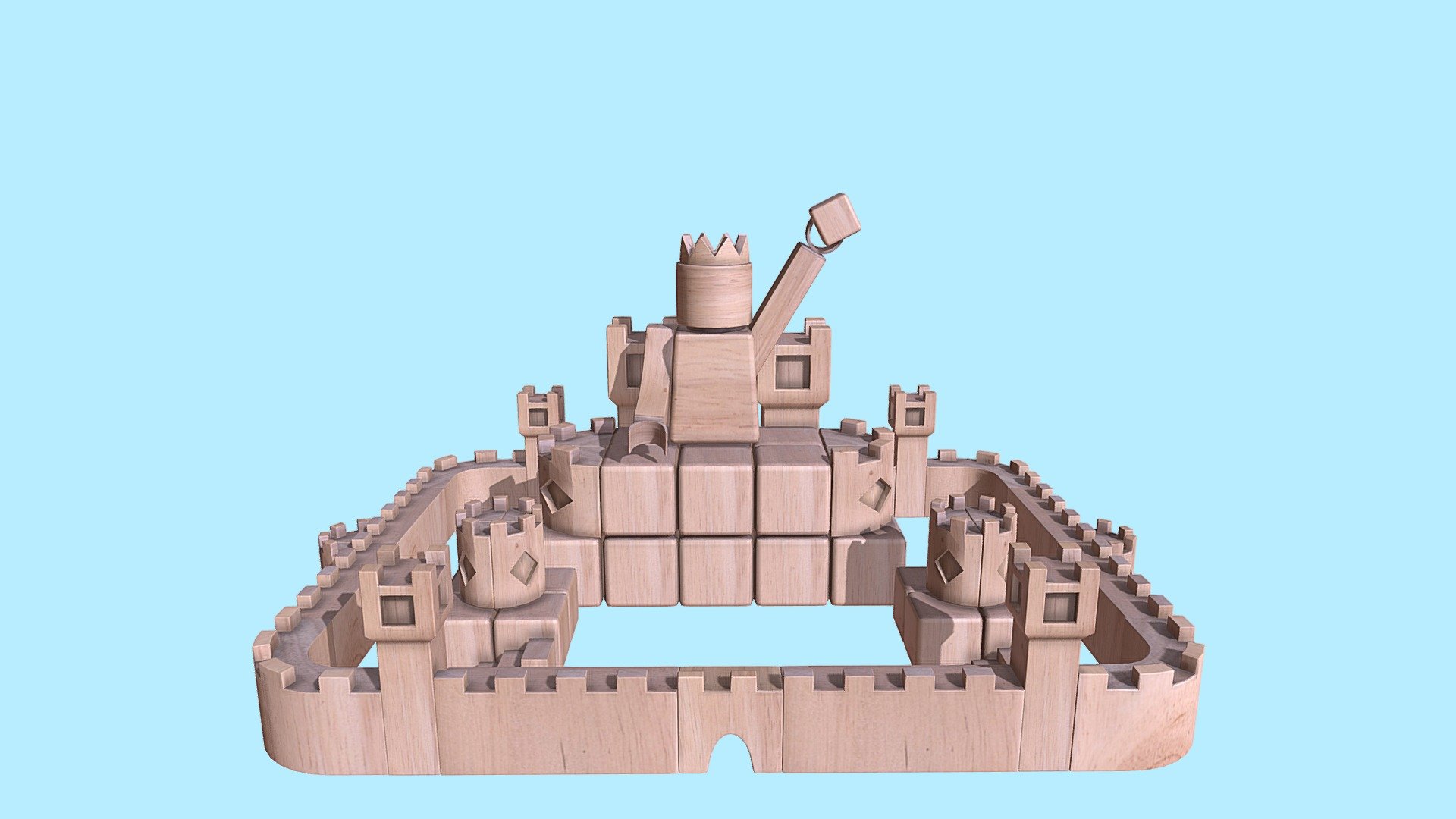 Block Castle w Lego Figure - Download Free 3D model by alexsilalahi ...