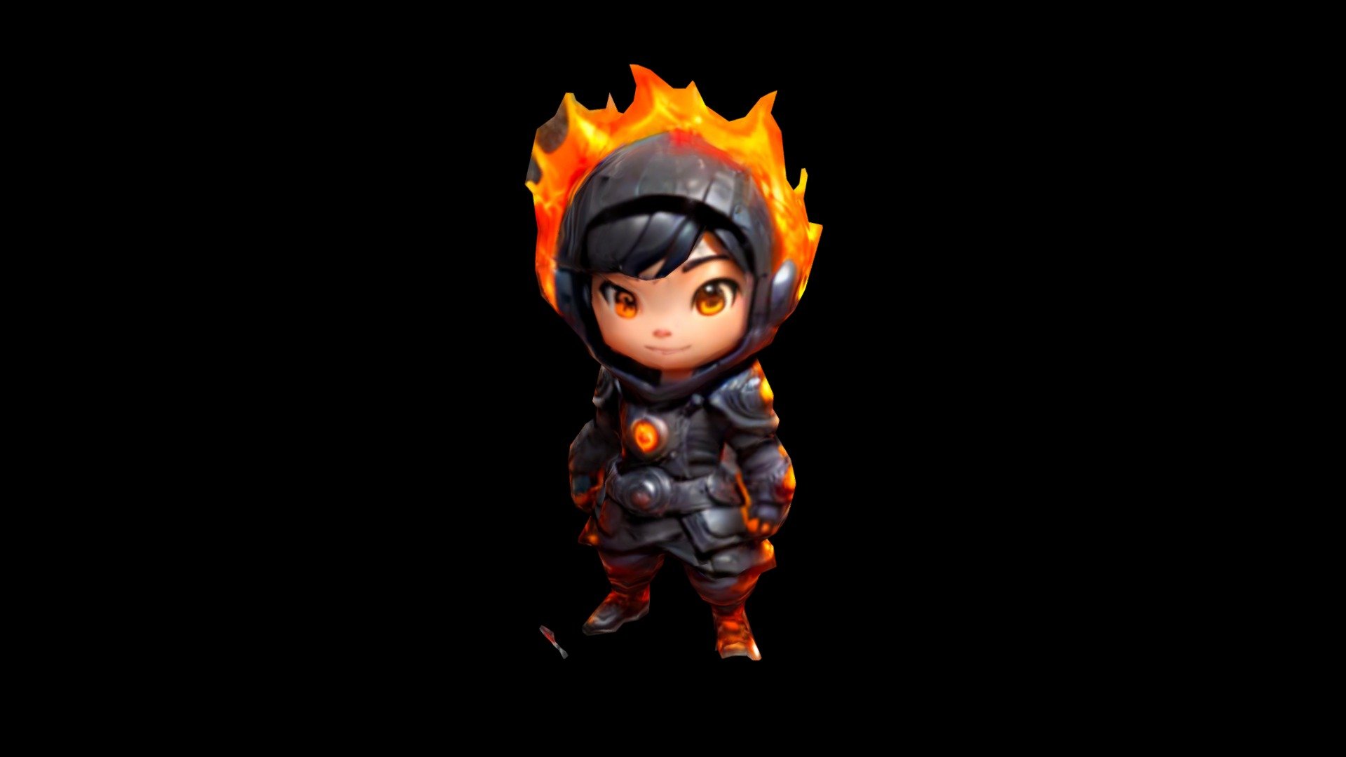 "Flaming Avatar A fiery young adventurer stands - Download Free 3D ...