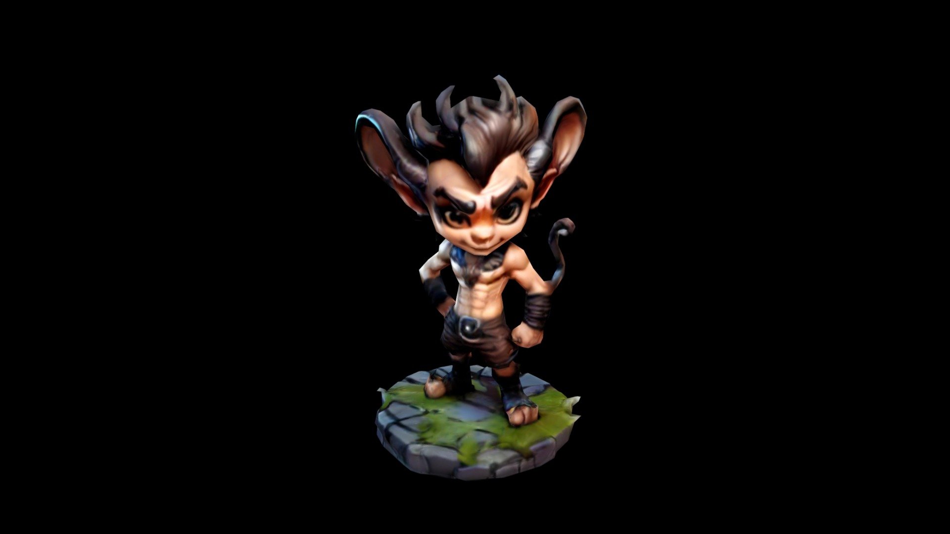 3D animated figure of a muscular demigod with la - Download Free 3D ...