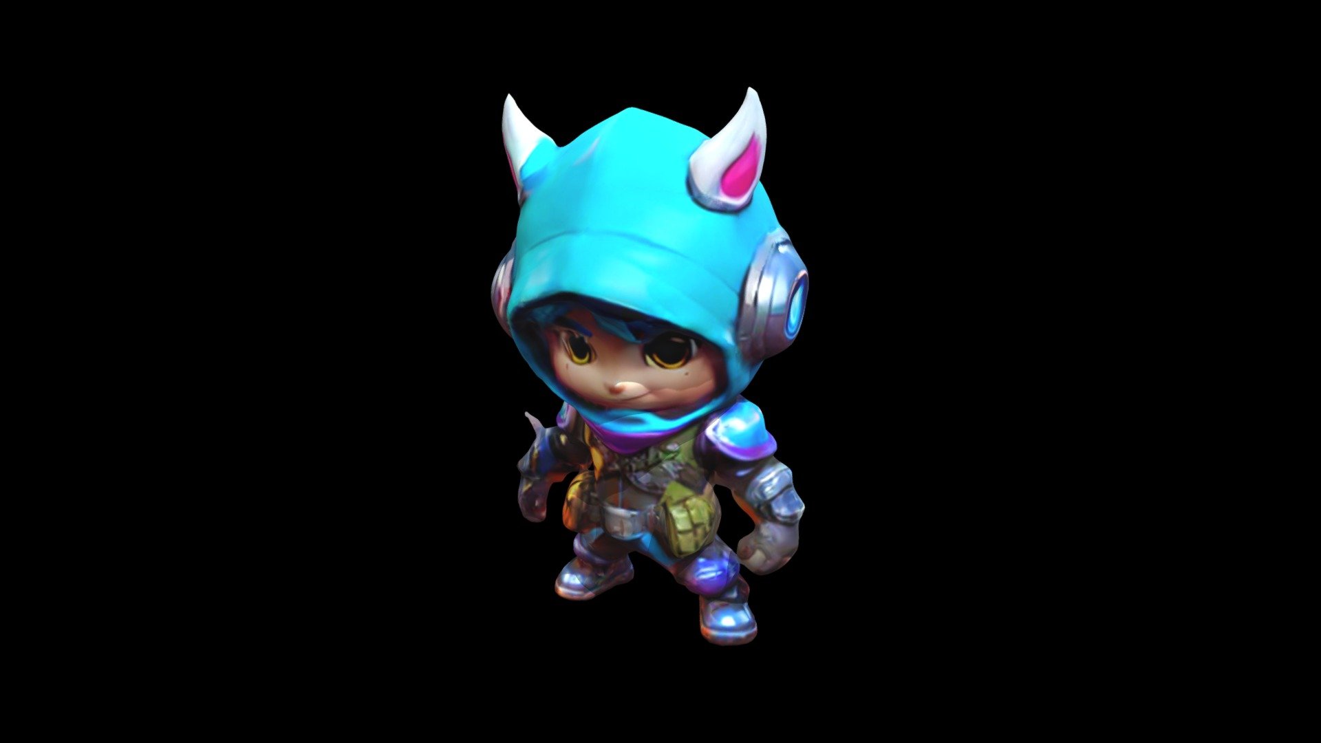 Bright and fierce, this character is a blue ninj - Download Free 3D ...