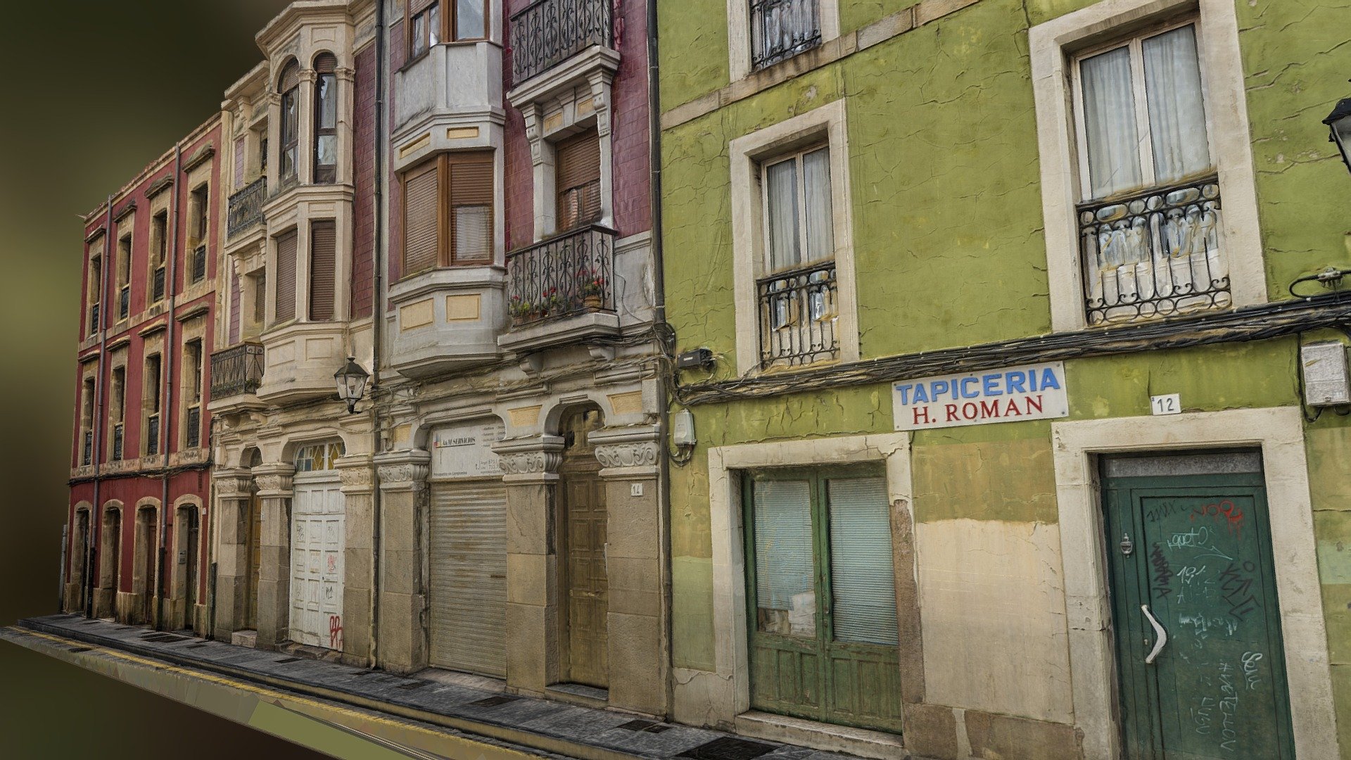 Four buildings street photogrammetry scan - Buy Royalty Free 3D model ...