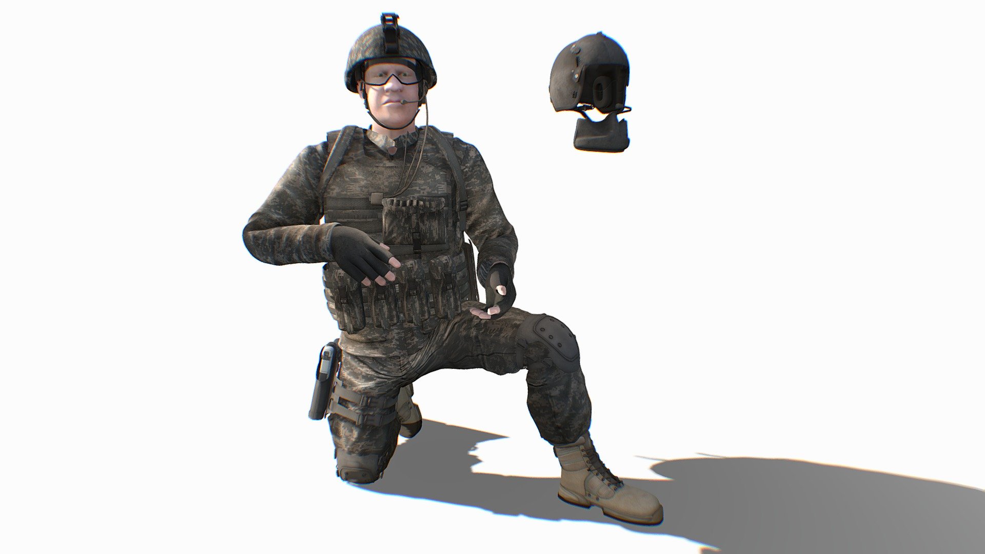 Animated Marine / Pilot Rigged Character - Buy Royalty Free 3D model by ...