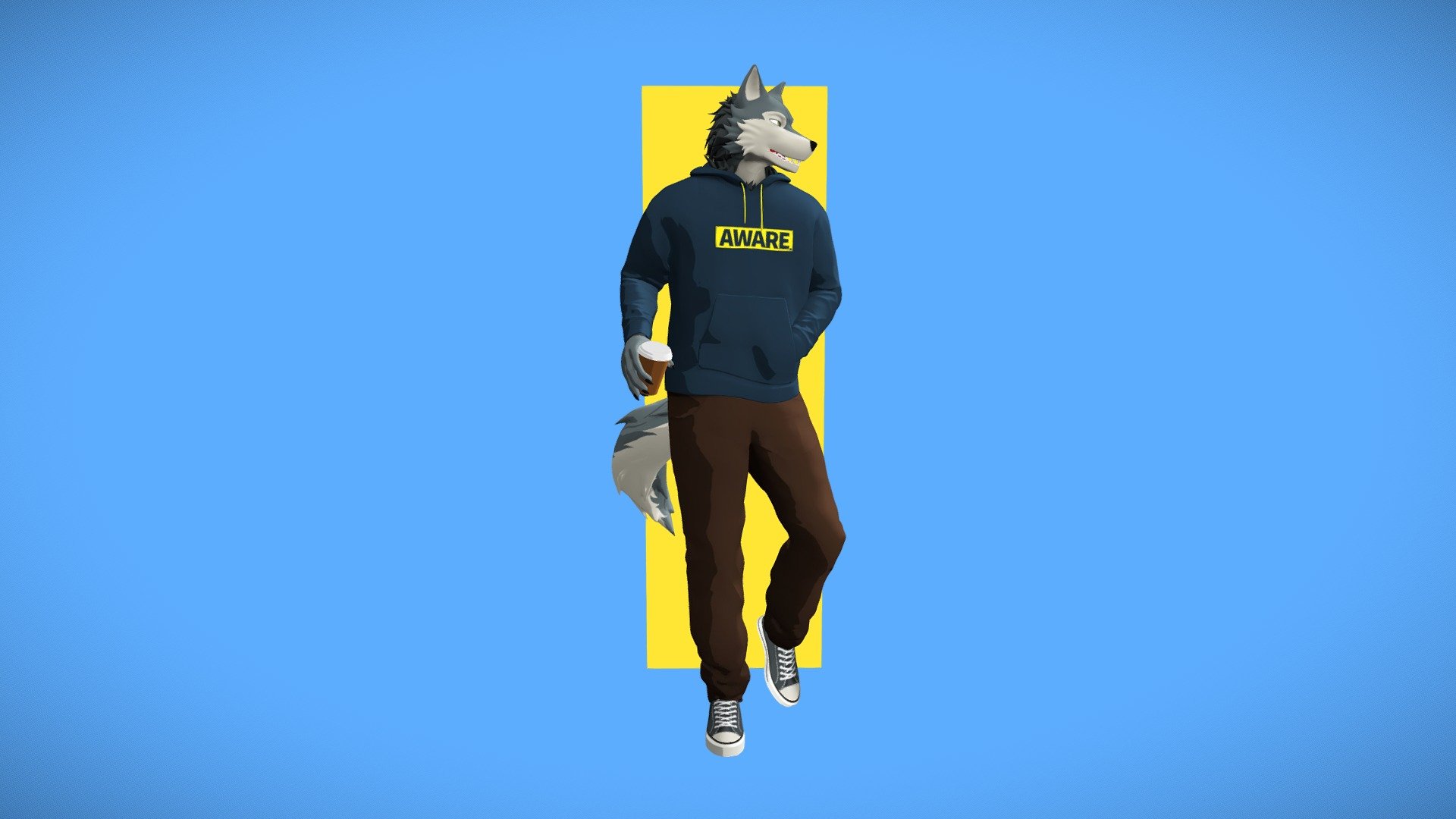 Aware Wolf - Download Free 3D model by Proto (@protowlf) [2518b3f ...