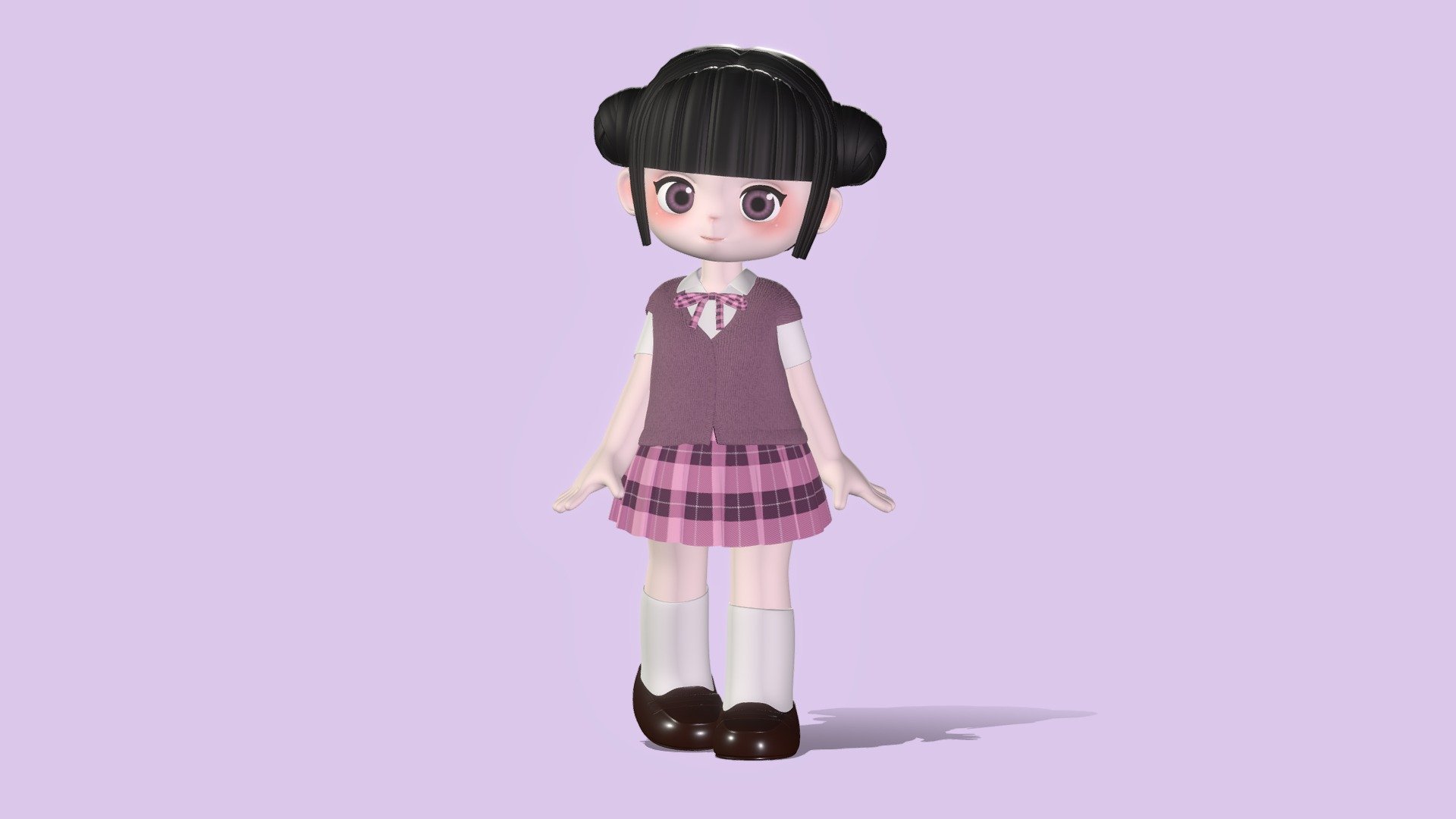 Chibi High School Girl - 3D model by Minimoku [251f175] - Sketchfab