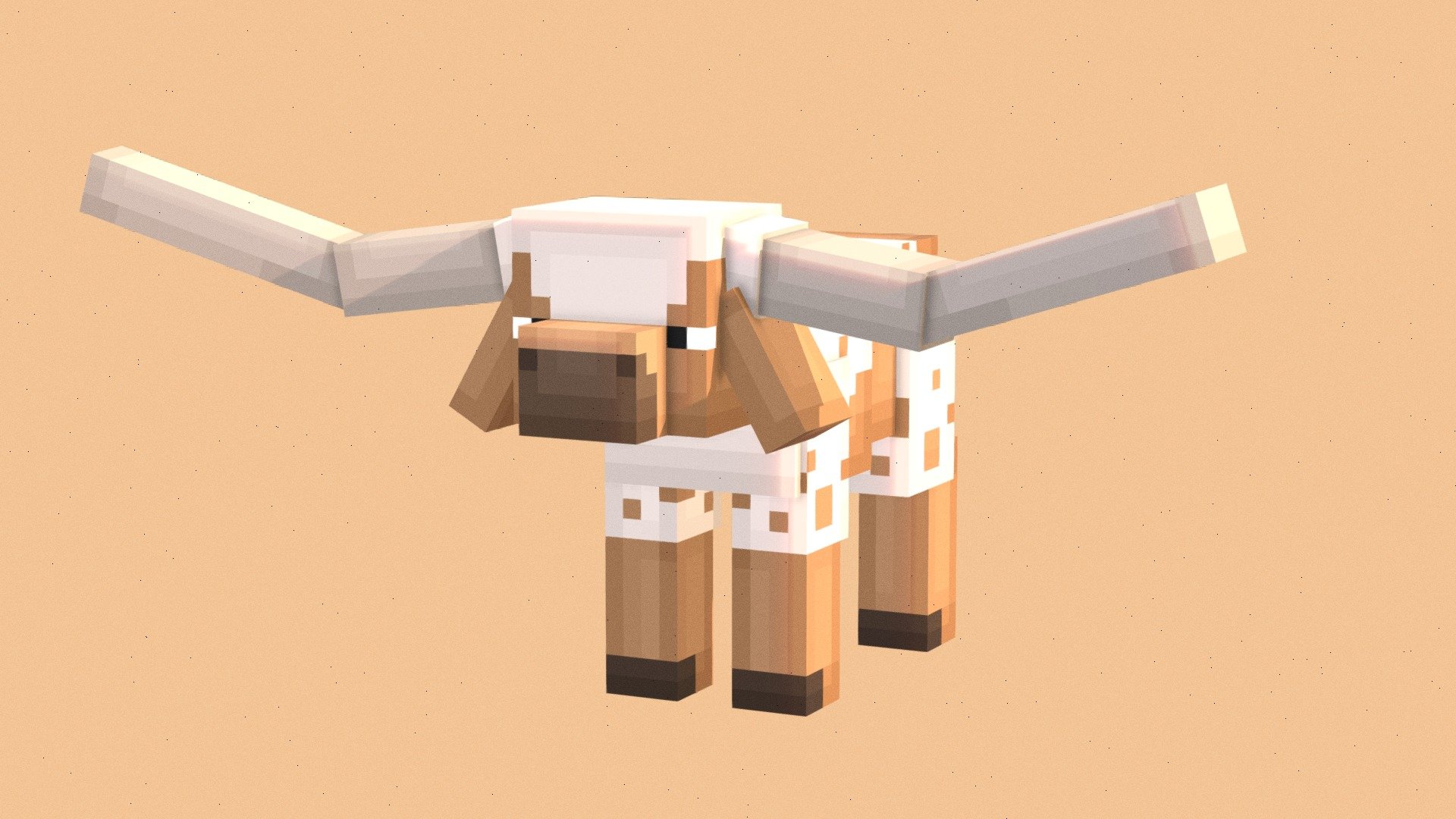 Minecraft Texas Long-Horned Cow - 3D model by jessdragon12 [2524e70 ...