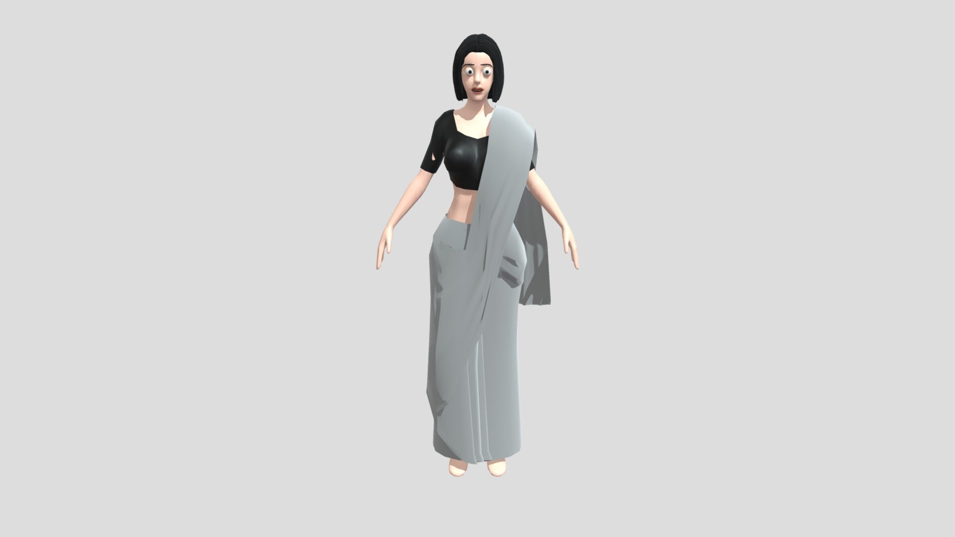 FEMALE IN SAREE - 3D model by abhiaimer [2530c28] - Sketchfab