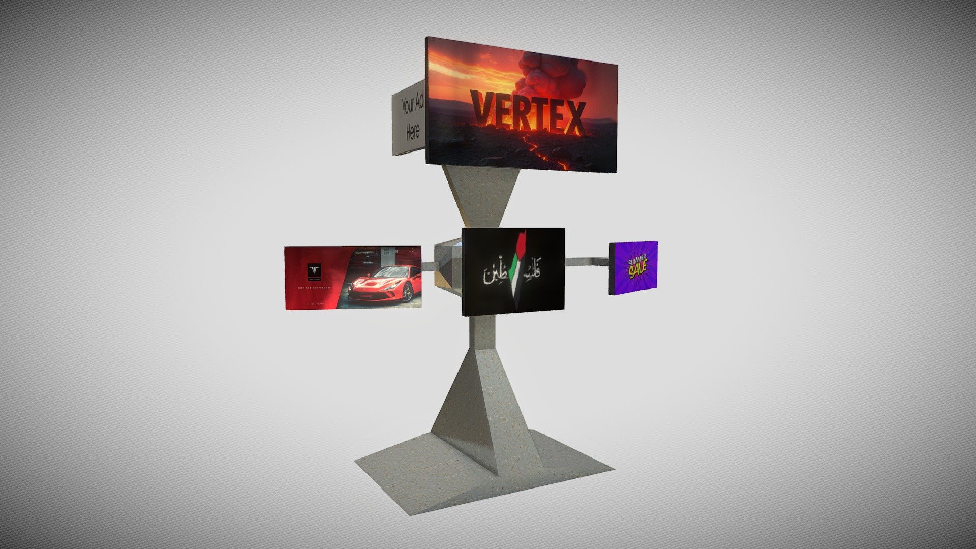 Billboard (Lowpoly) - Download Free 3D model by Vertex (@vertex ...