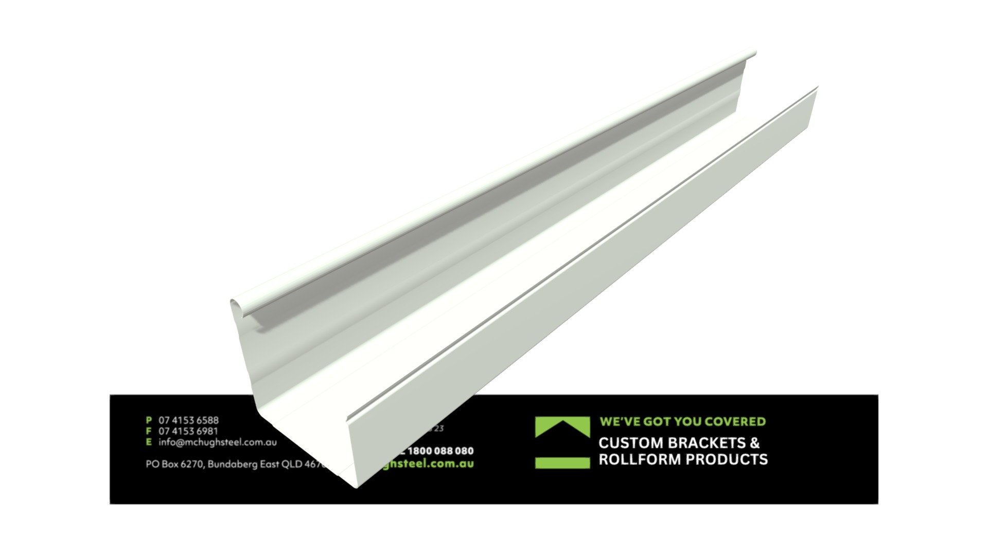 SQGSM Squareline Gutter Colorbond Surfmist - 3D model by mchughsteel [2532a10] - Sketchfab