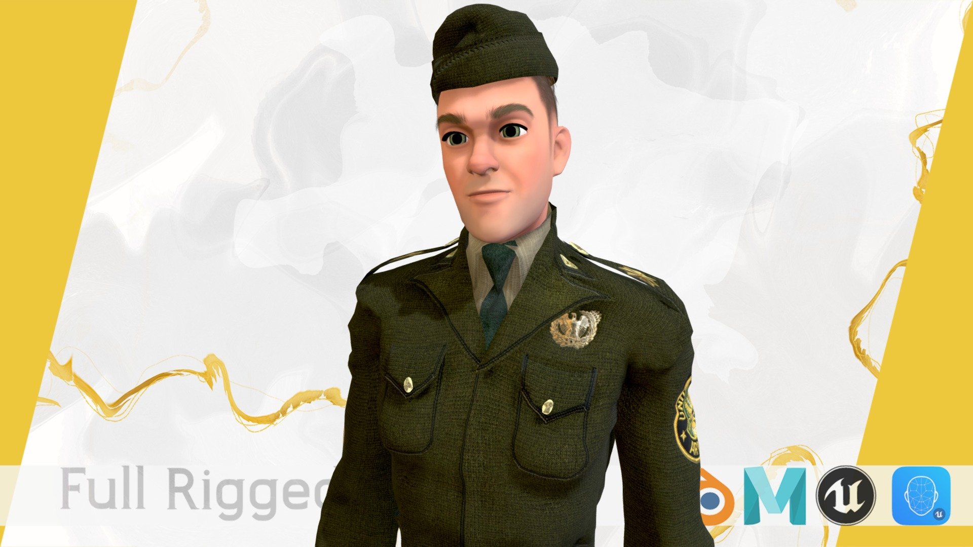 Soldier United States Army toon realistic - Buy Royalty Free 3D model ...