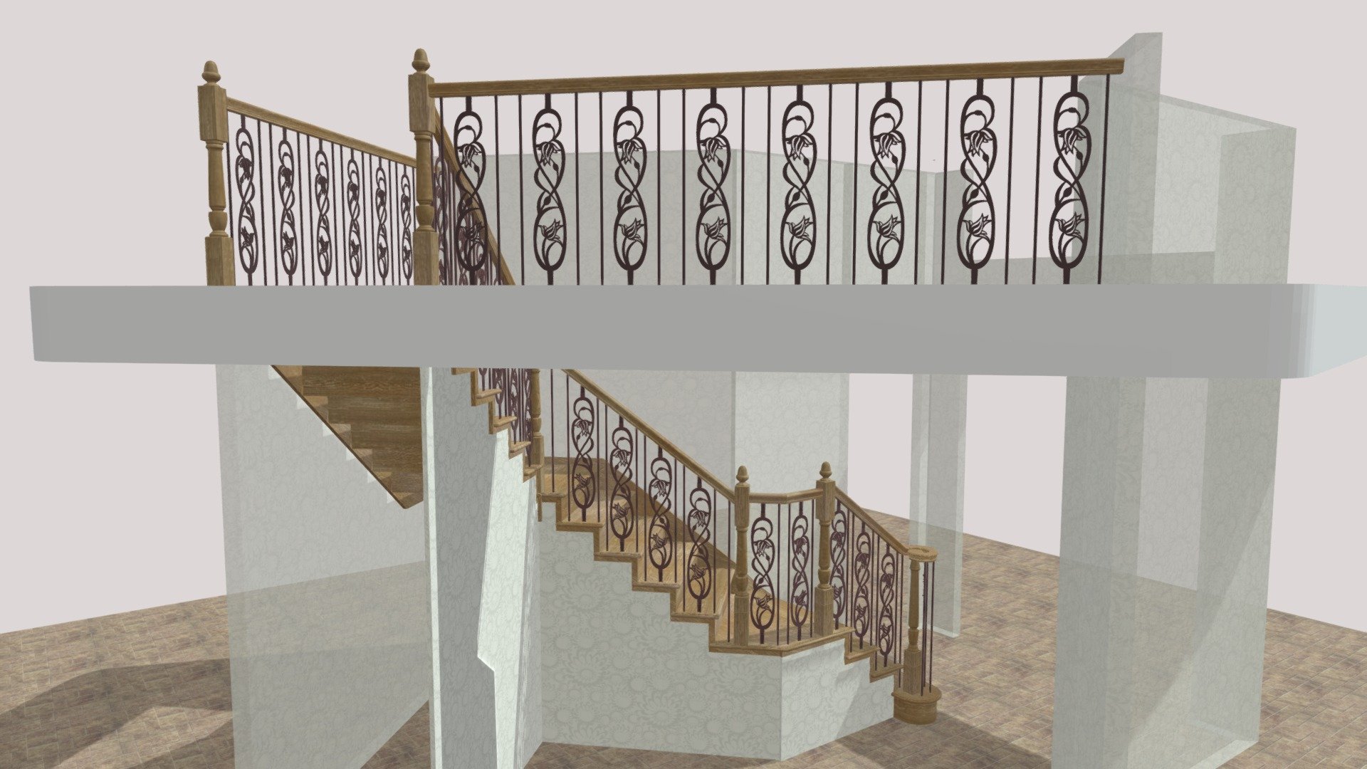 Fennell Stair - 3D model by TopTreadStairways (@clydemartin) [253cf7d ...