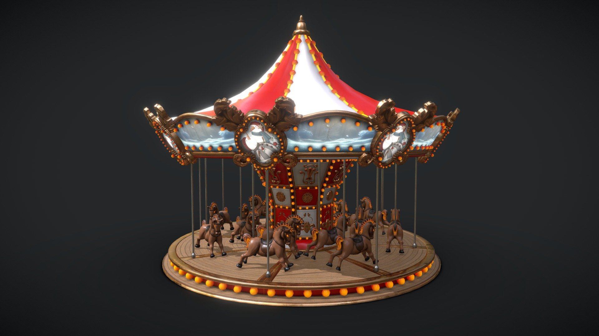 Christmas Carousel - 3D model by daveVertex [254b8f2] - Sketchfab