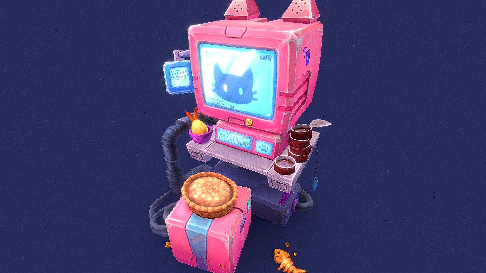 [Prop] Sci-Fi Cat computer - 3D model by RH_Y [254e44f] - Sketchfab