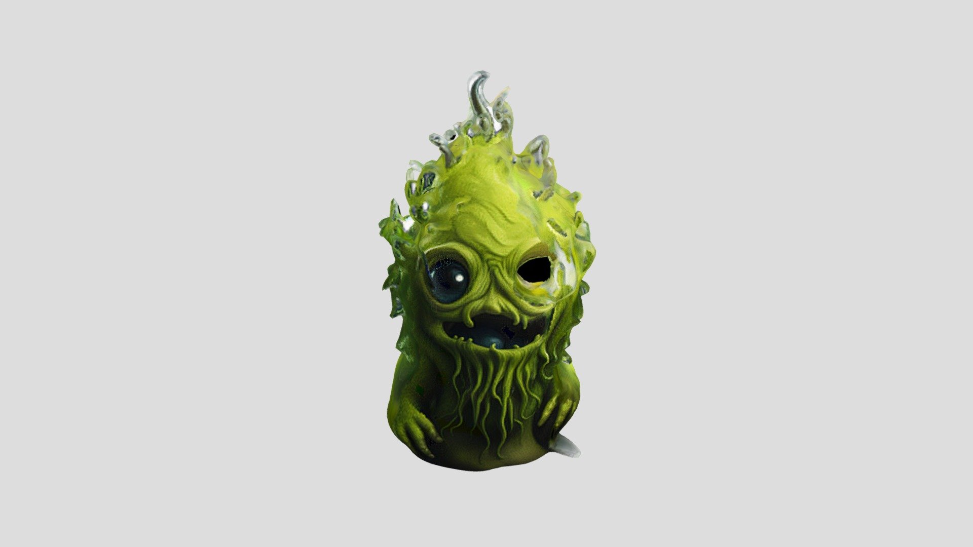 Green Alien Creature on Black Background A sm - Download Free 3D model ...