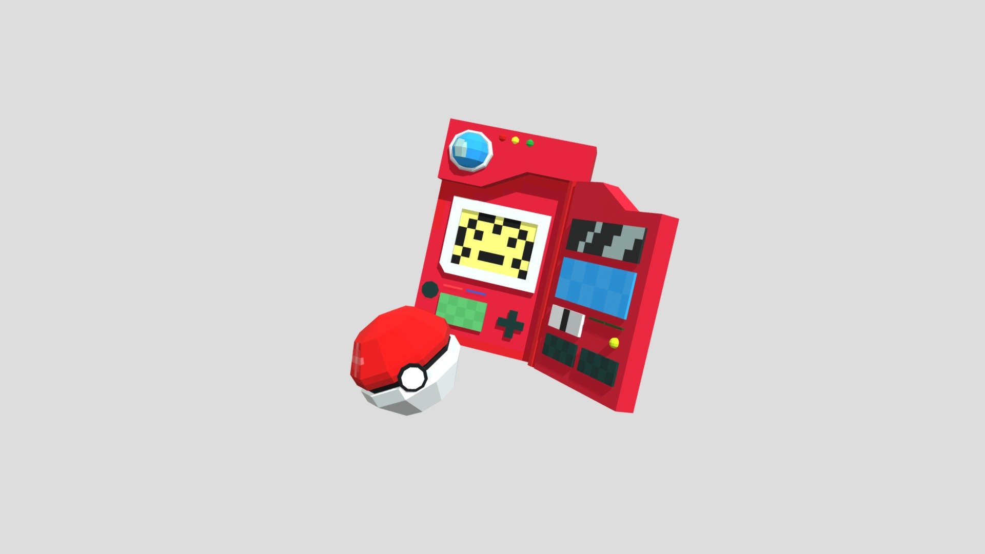 Pokeball & Pokedex - 3D model by lynneplex [2552adf] - Sketchfab