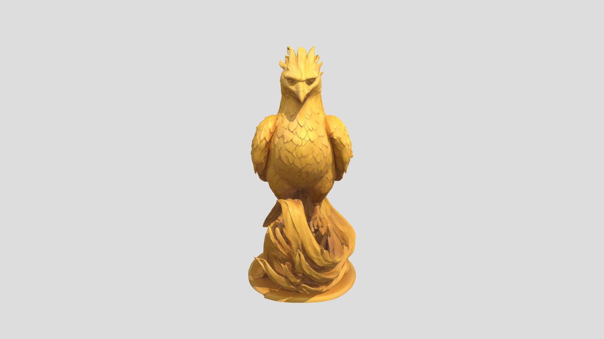 Golden Phoenix Sculpture - Download Free 3D model by John-Aberick ...