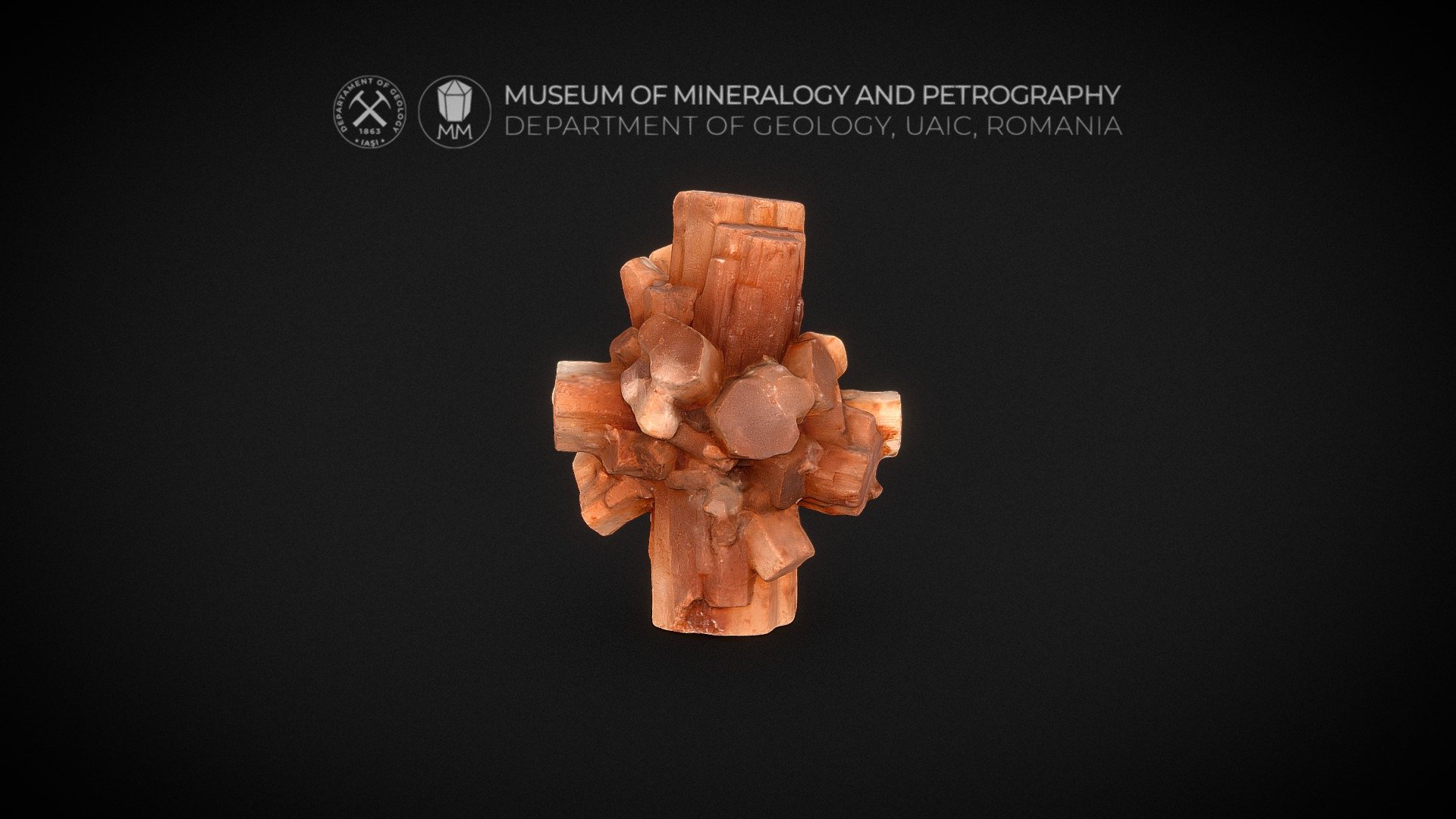 Aragonite cyclic twin starburst crystal cluster - 3D model by Museum of ...