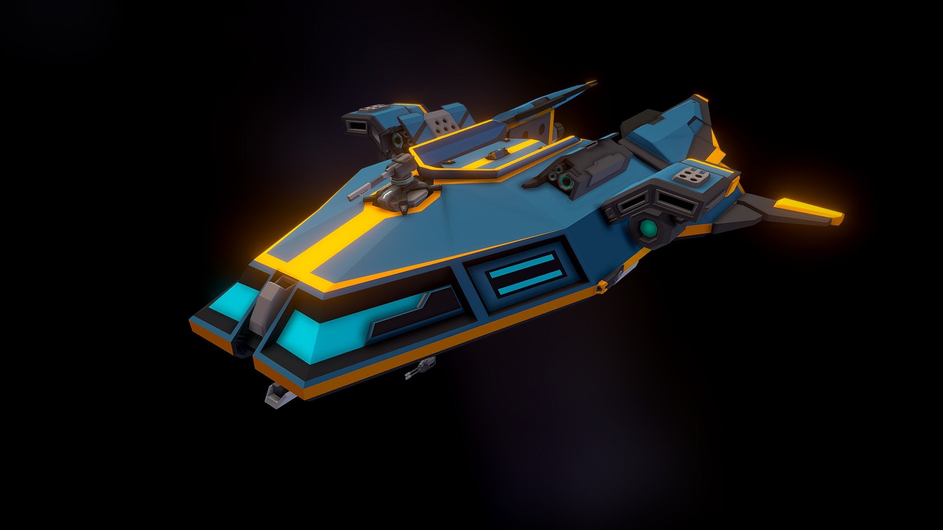 LowPoly SpaceShip - 3D model by Hirosin (@vitalgolic) [255f8d8] - Sketchfab