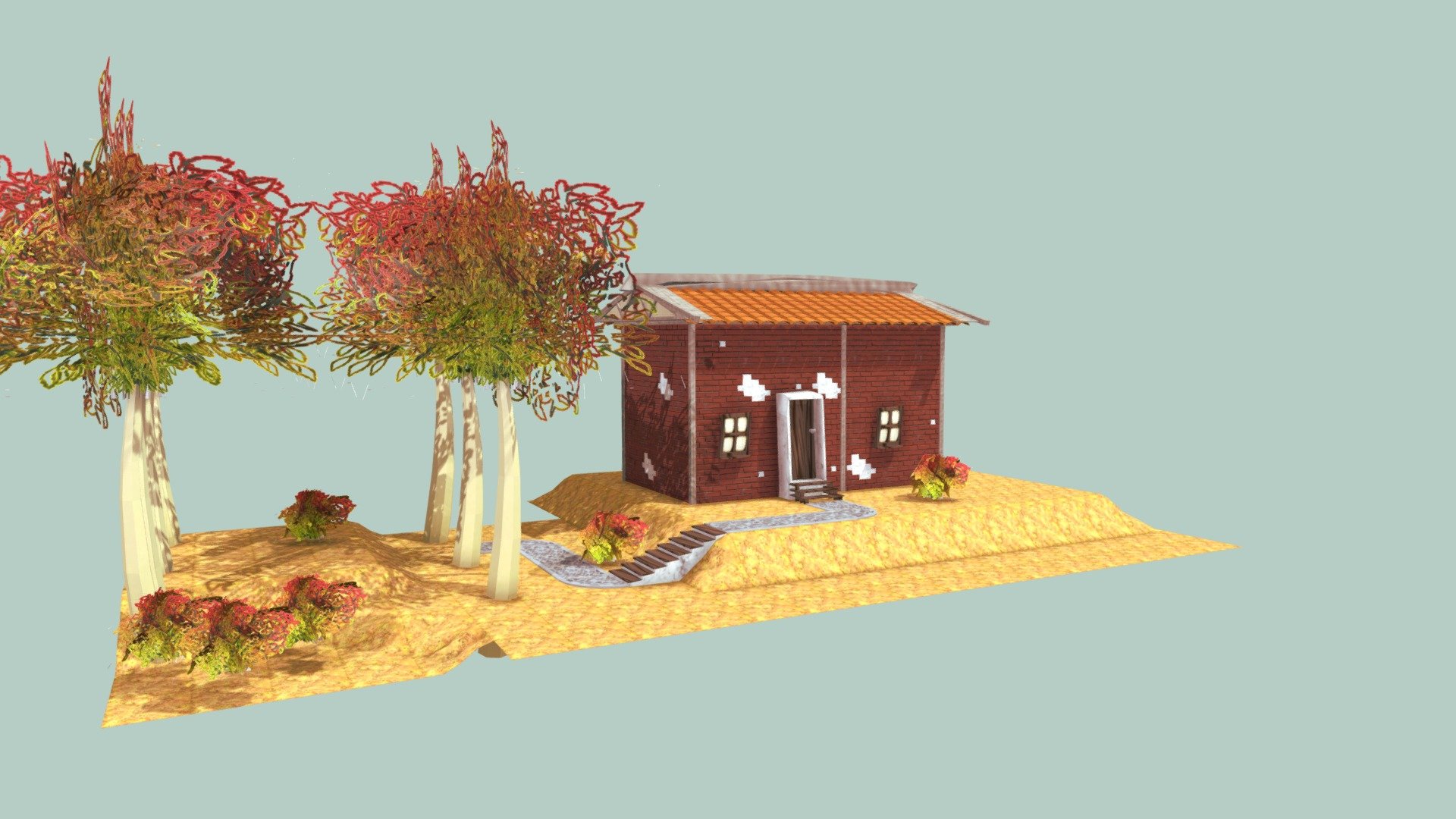 Low Poly Autumn Scene - 3D model by TheSomeChicken [2561922] - Sketchfab