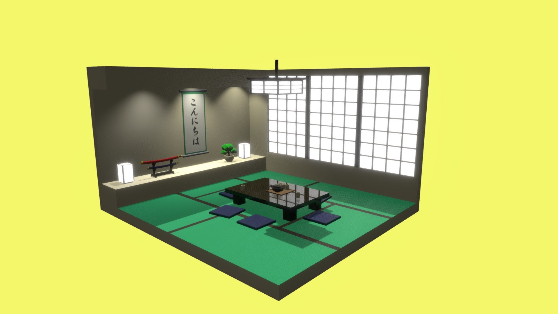 Japanese Room - Download Free 3D model by YANGGA [2561ec6] - Sketchfab