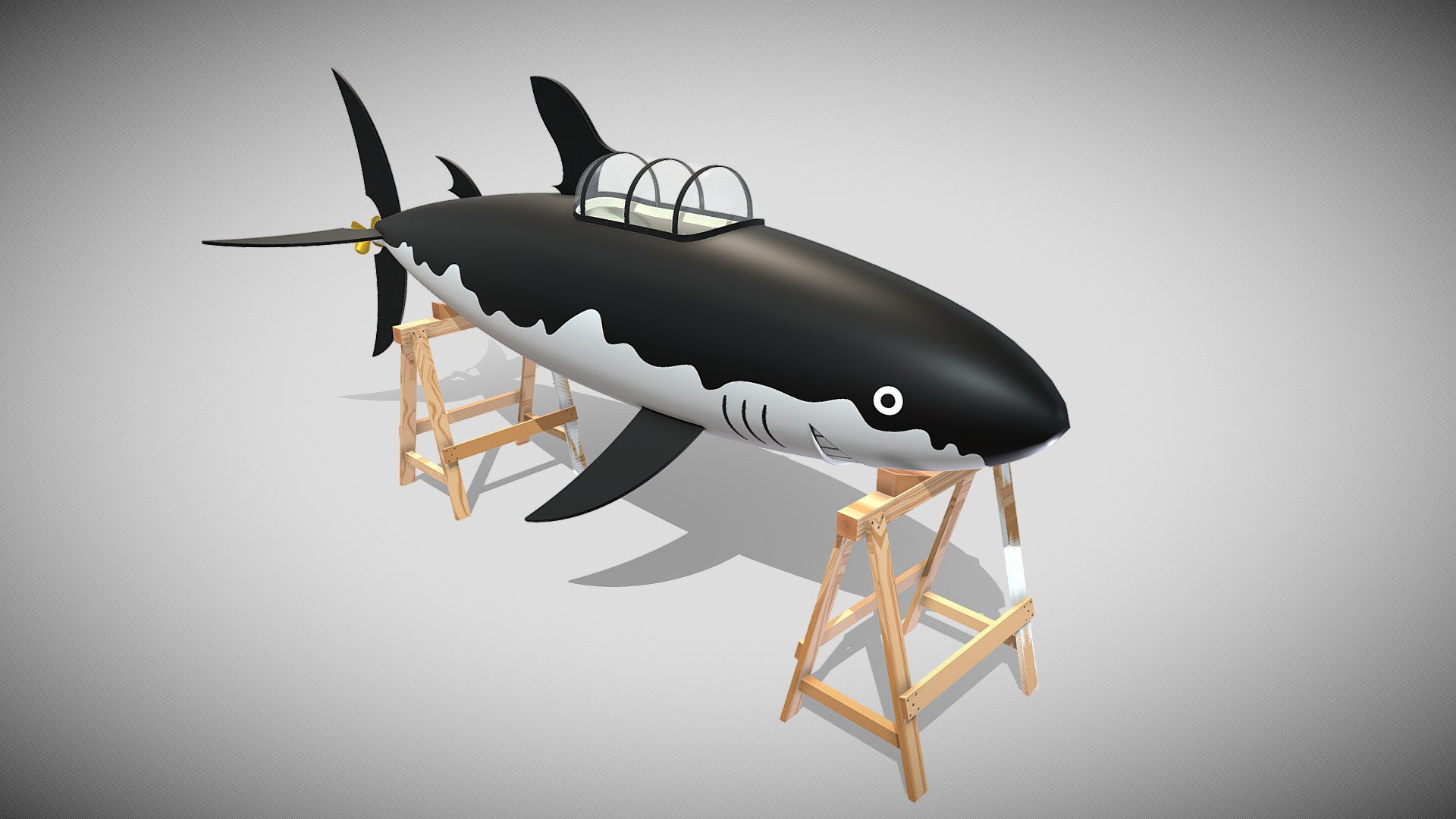 Tintin Shark Marine - 3D model by COSEDIMARCO [256413d] - Sketchfab