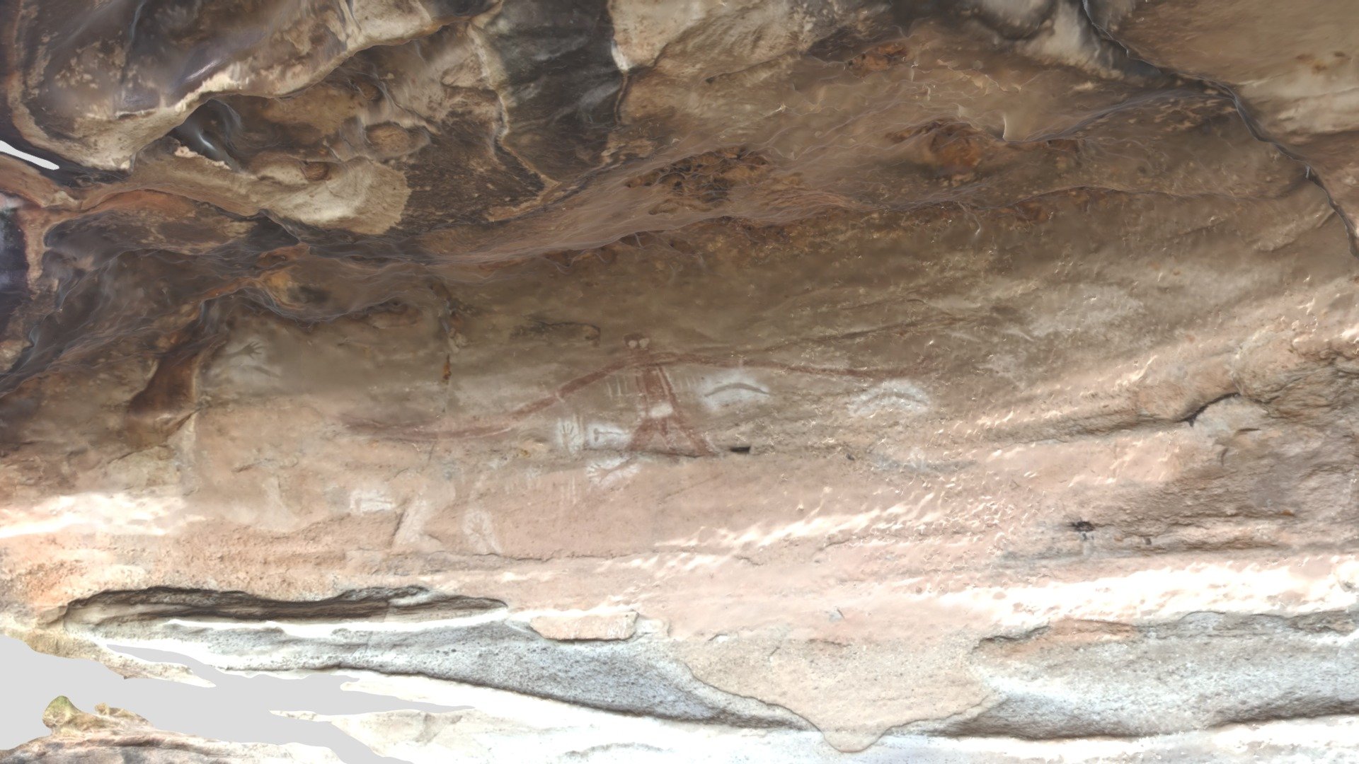 Aboriginal cave painting of Baiame the creator - 3D model by ...