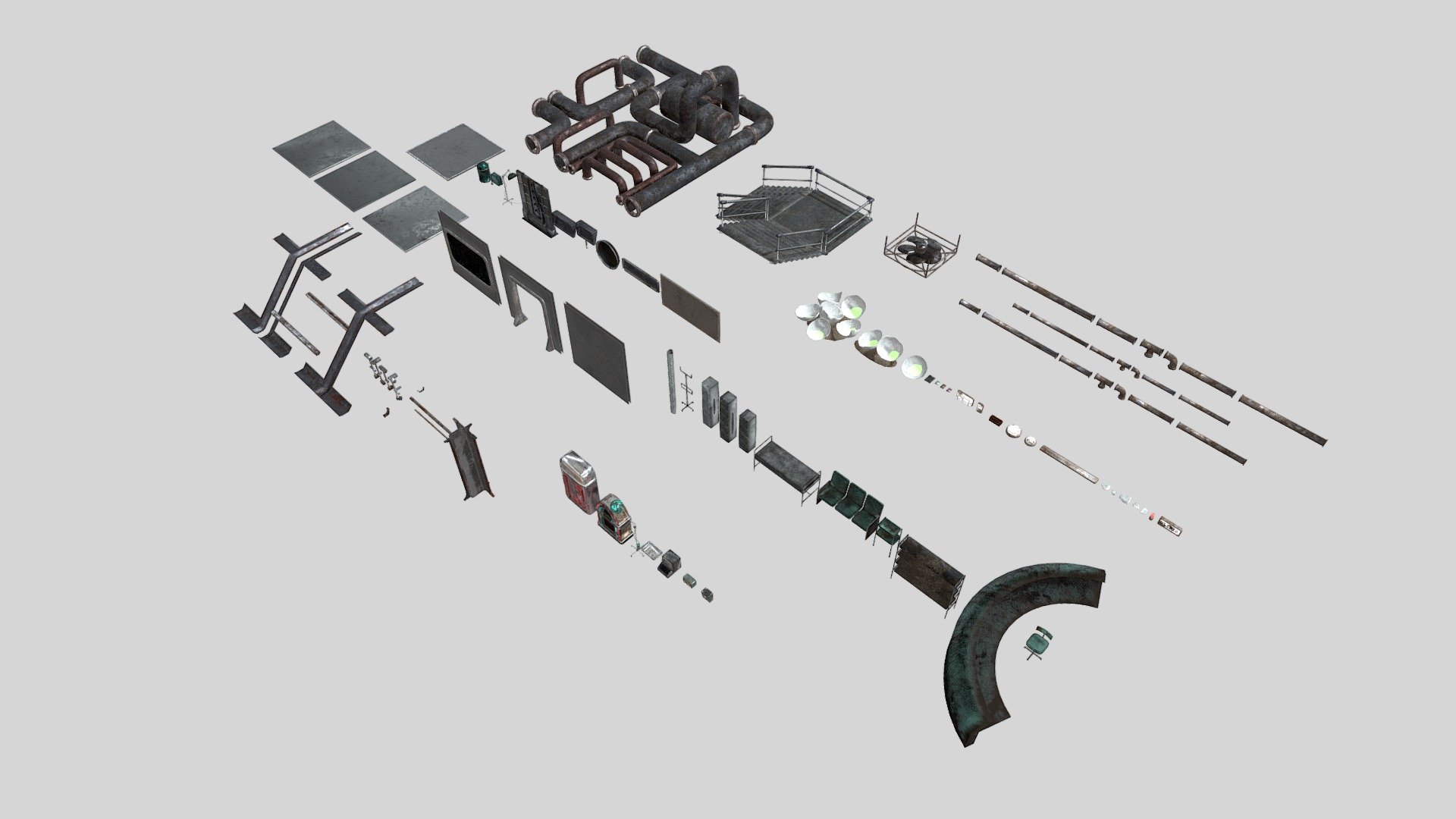 Post-Apocalyptic Nuclear Vault Modular Pack - Buy Royalty Free 3D model ...