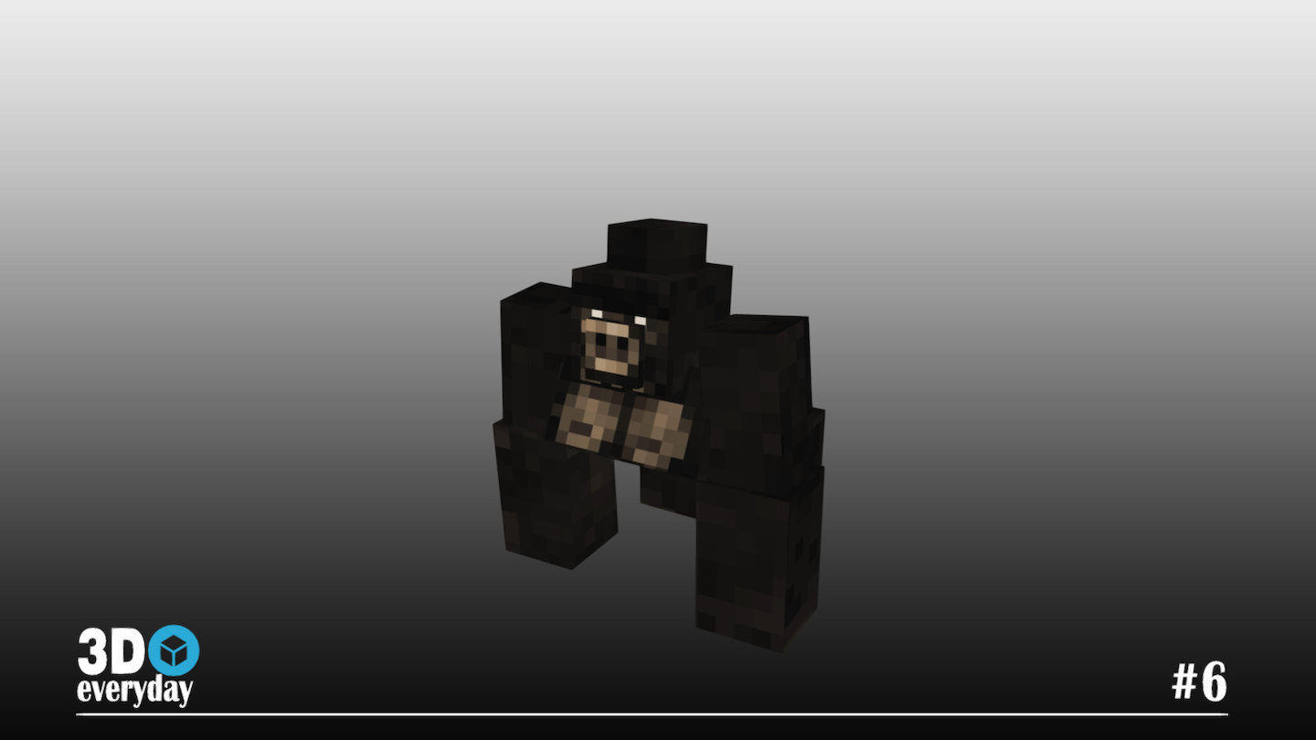 Day#6: MC Gorilla - 3D model by JuanG3D [256cb5b] - Sketchfab