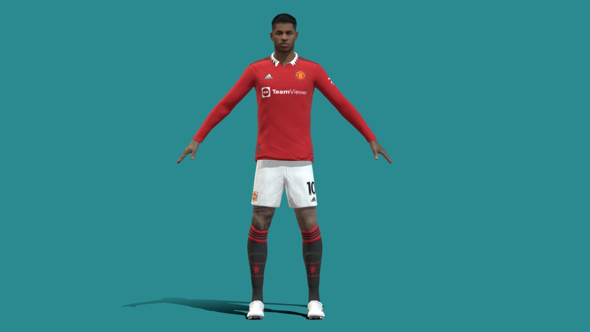 3D Rigged Marcus Rashford Manchester United - 3D model by 3D Footballer ...
