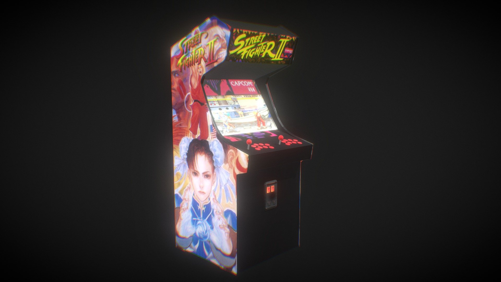 Street Fighter II Theme Arcade Machine - 3D model by Elcompa_Puente ...