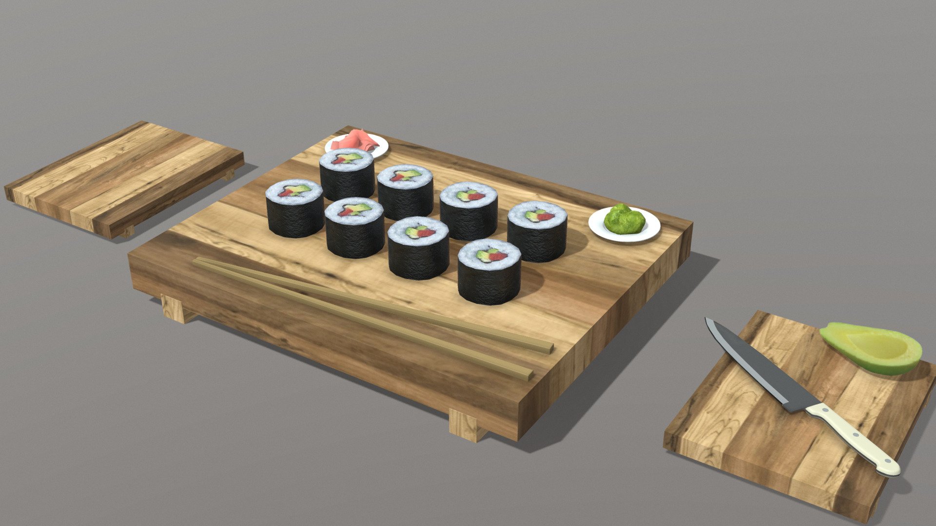 Making sushi animated - 3D model by luismi93 [2583360] - Sketchfab