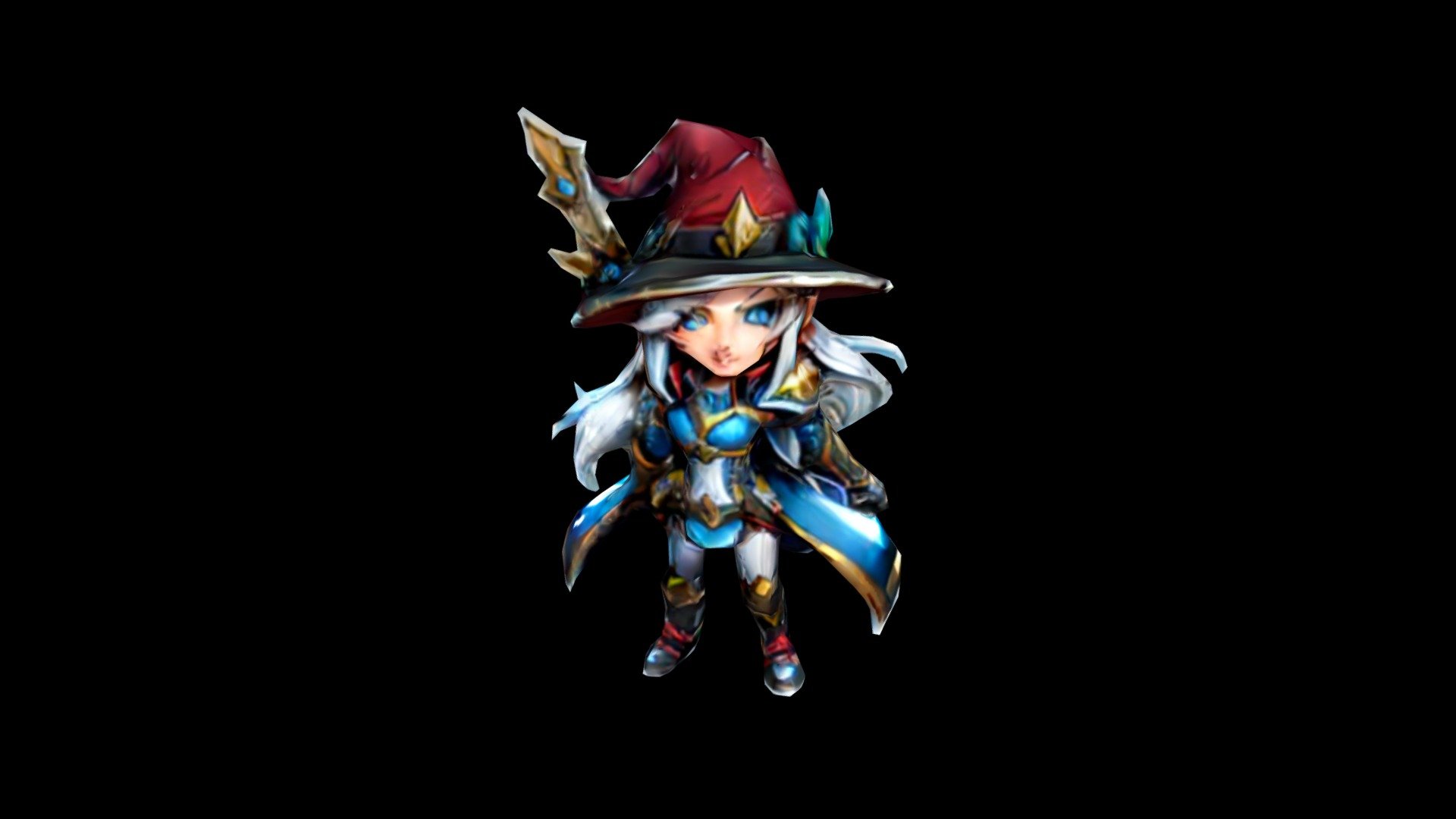 Female video game character with white hair and - Download Free 3D ...