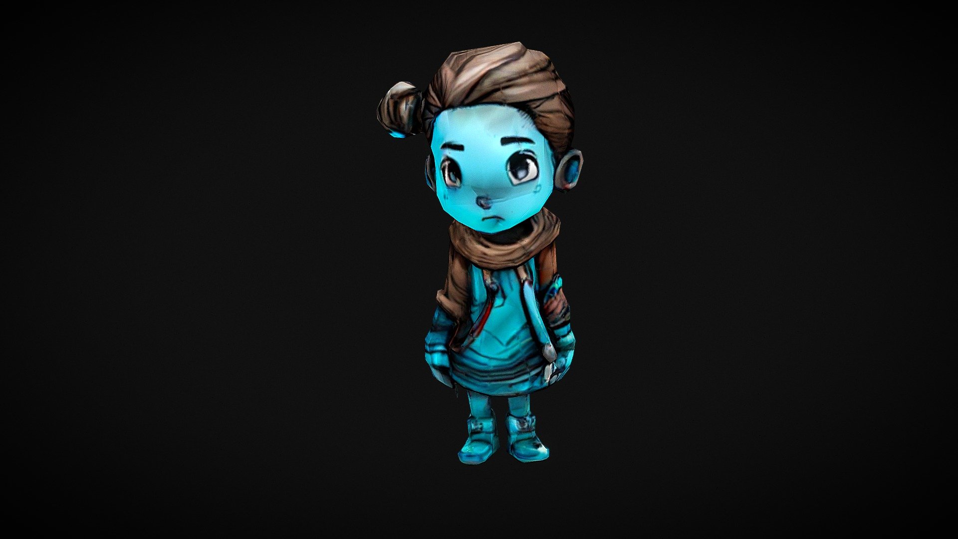 Electric Blue Joy: Cartoon Gesture Art featuring - Download Free 3D ...