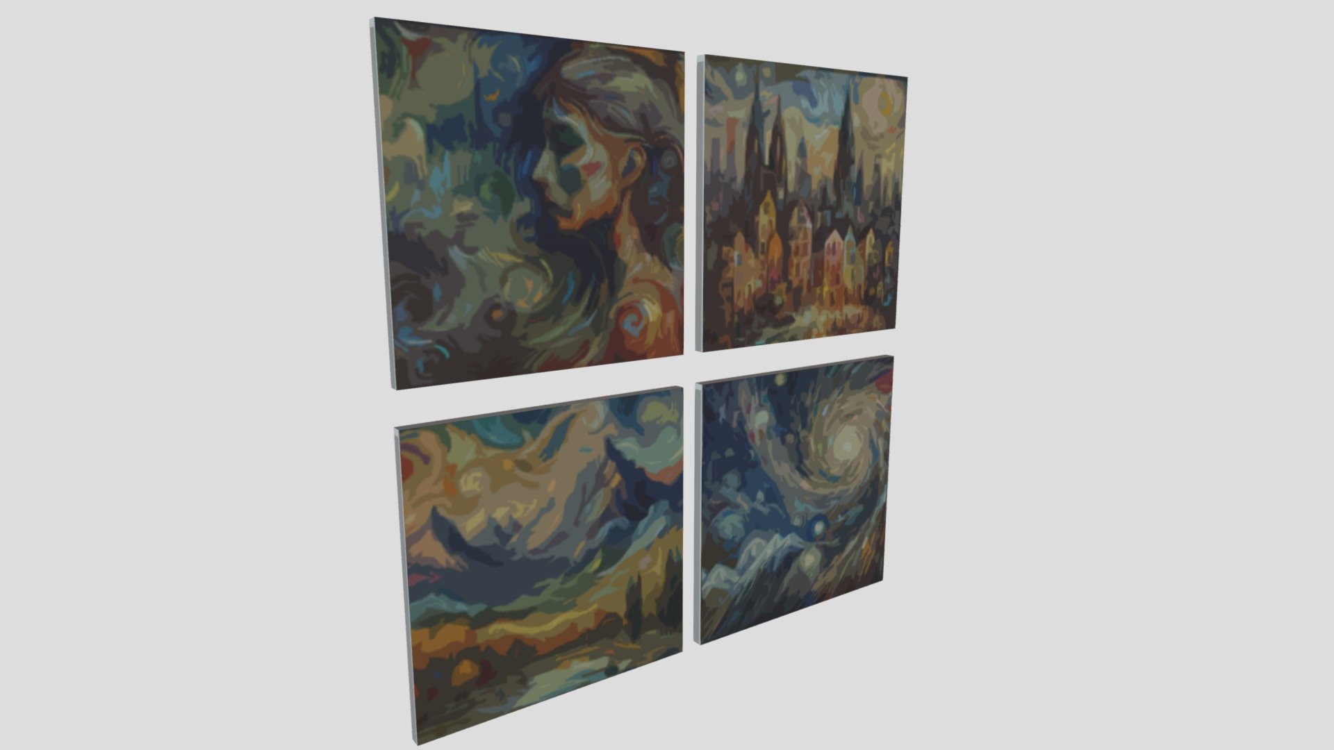 Abstract Paintings - Download Free 3D model by wasabicats [258a301 ...
