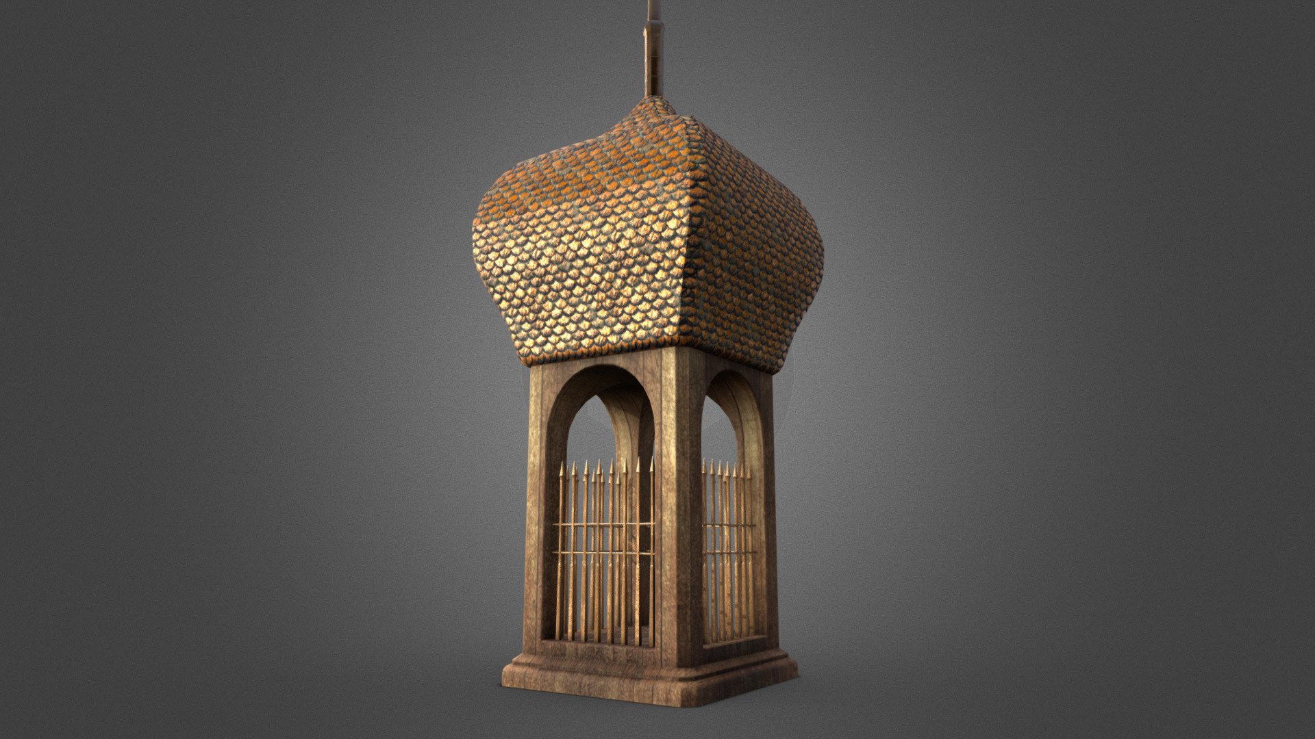 Onion Dome Tower - wooden architecture asset - Download Free 3D model ...