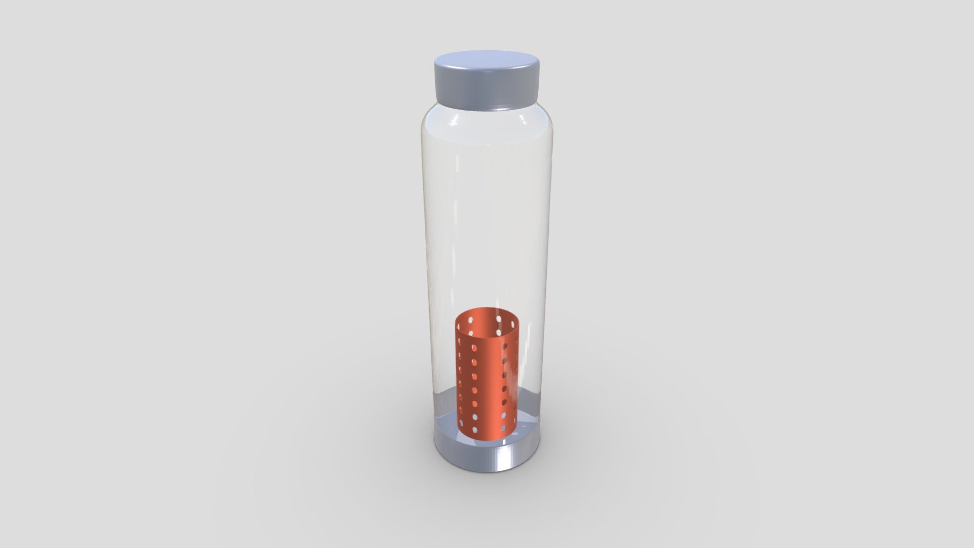 glass water bottle with copper tube - 3D model by just_drawing_and ...