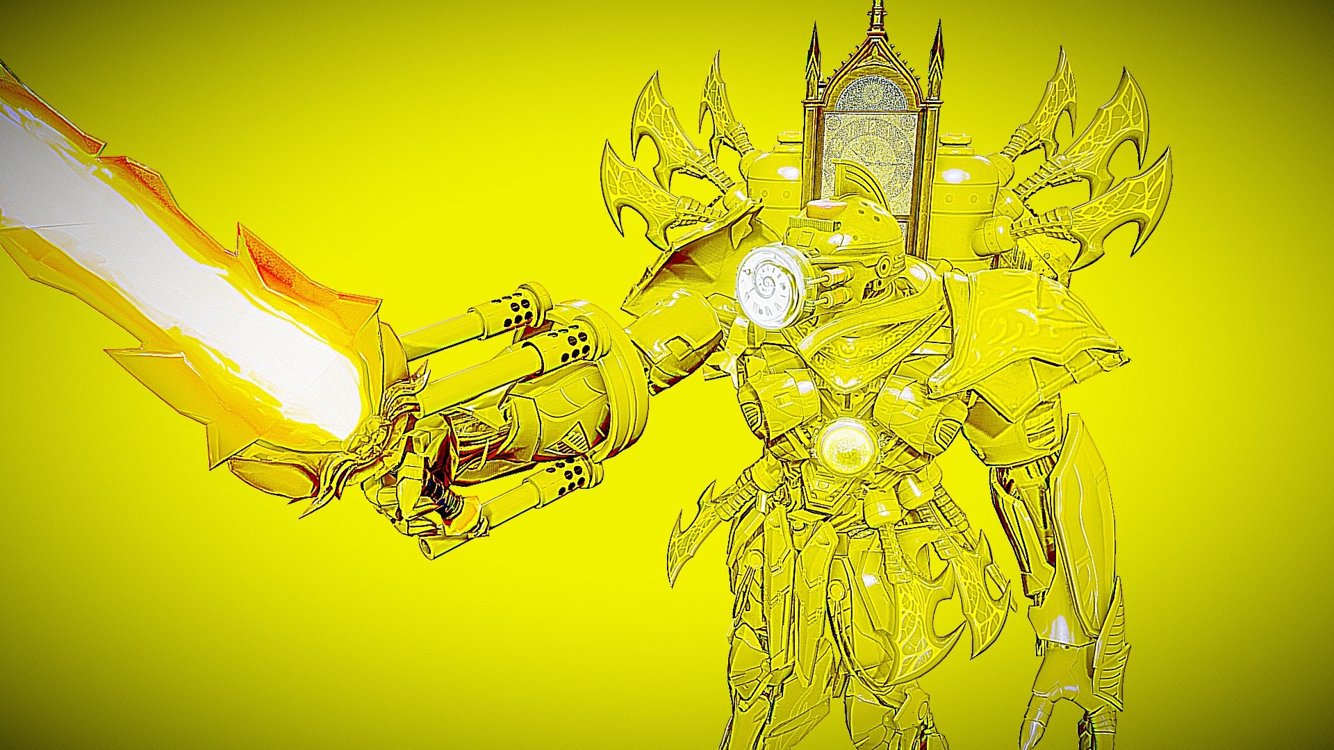 Swordsman clock titan (Astral sword) - Download Free 3D model by photon ...