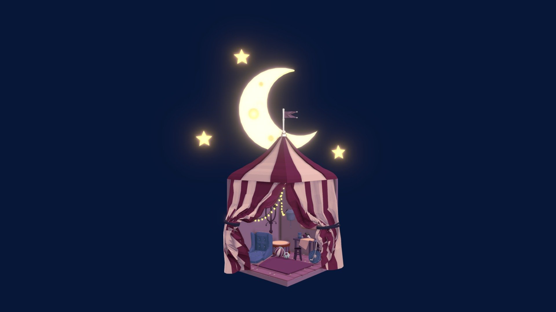 My Room: A Clown's Tent - 3D model by Khamster [2598057] - Sketchfab